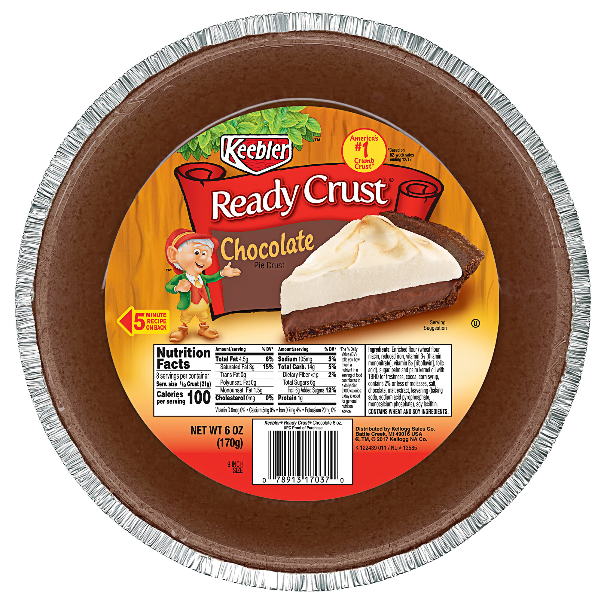 Keebler Ready Crust Chocolate Graham Crust (9", 12/Case)