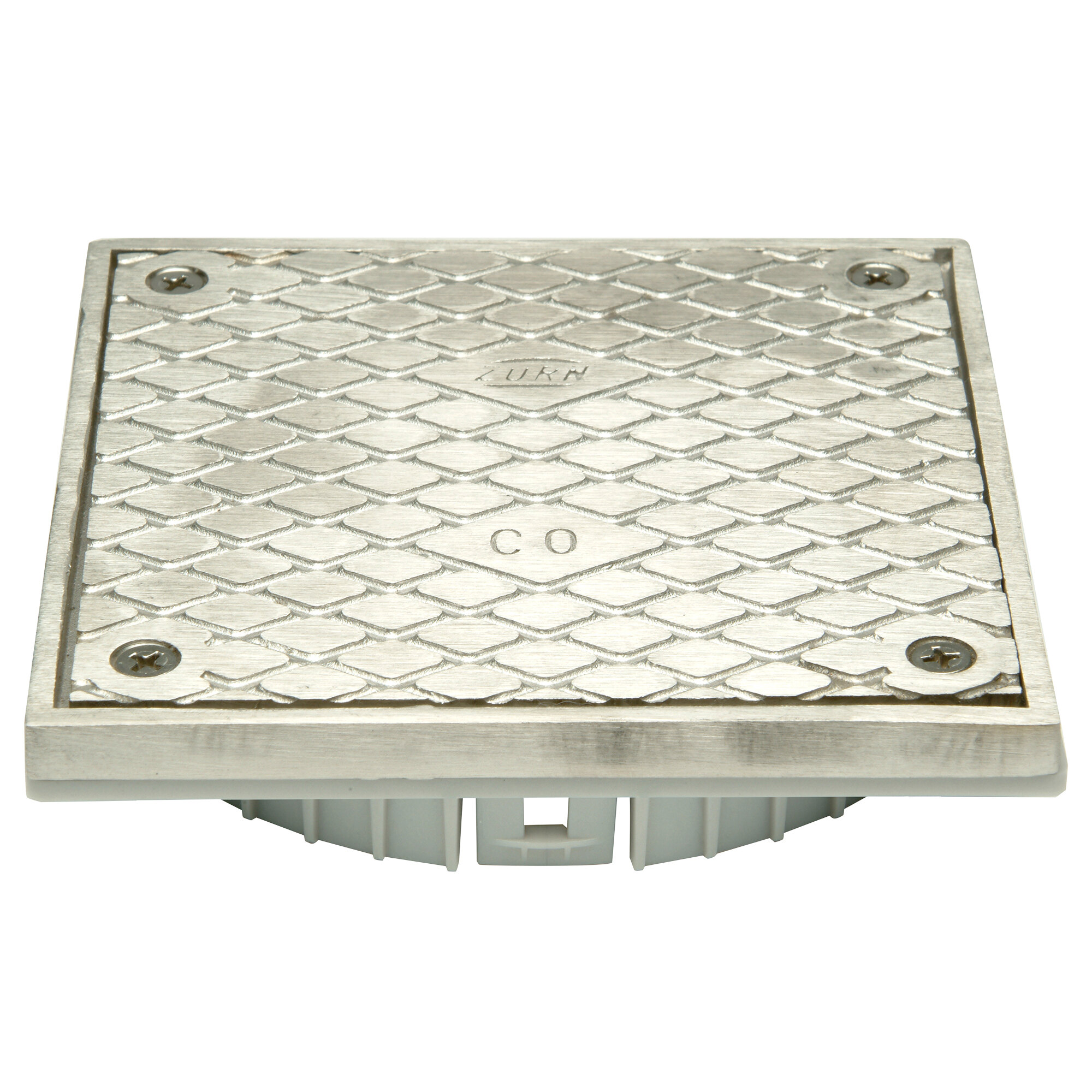 Zurn LC-CS06SS 6" Square Stainless Steel Floor Drain Access / Cleanout ...