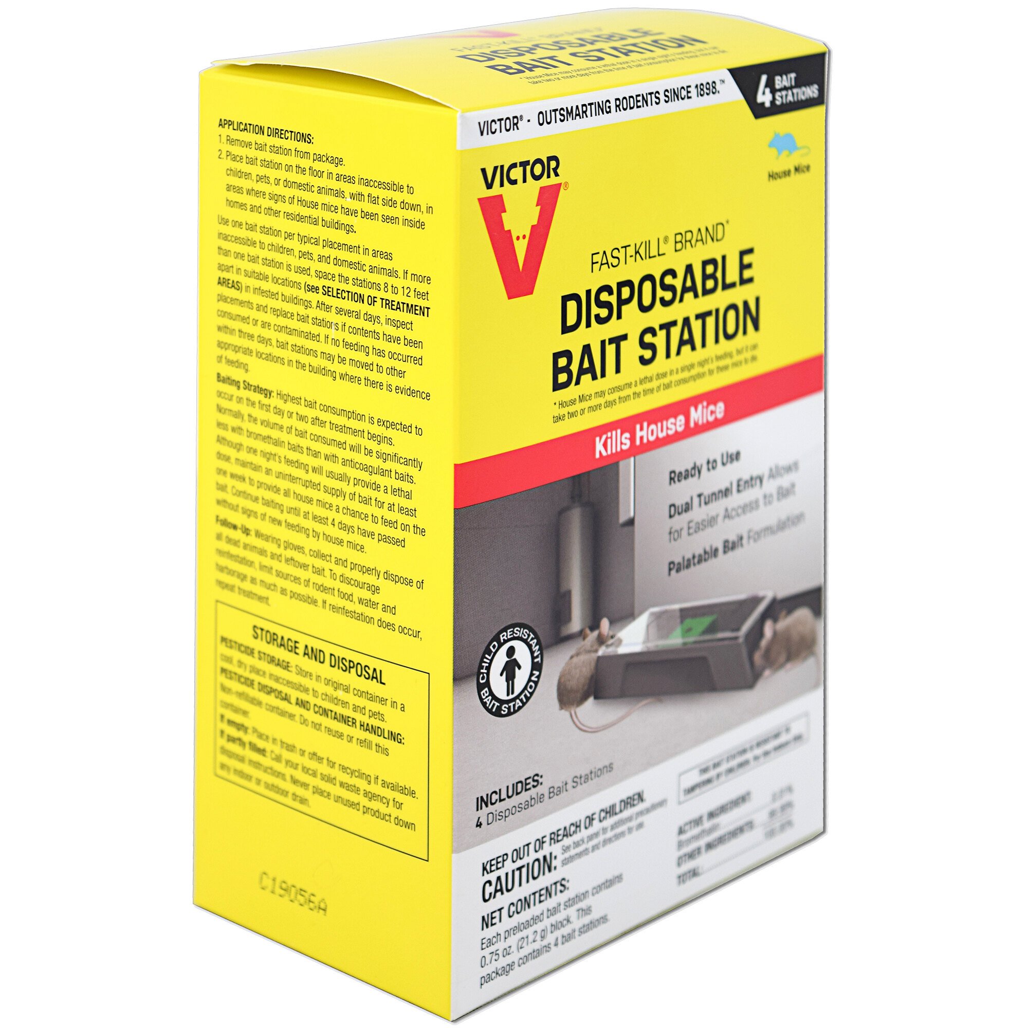 Victor Pest M915 Fast-Kill Disposable Mouse Bait Station - 4/Pack