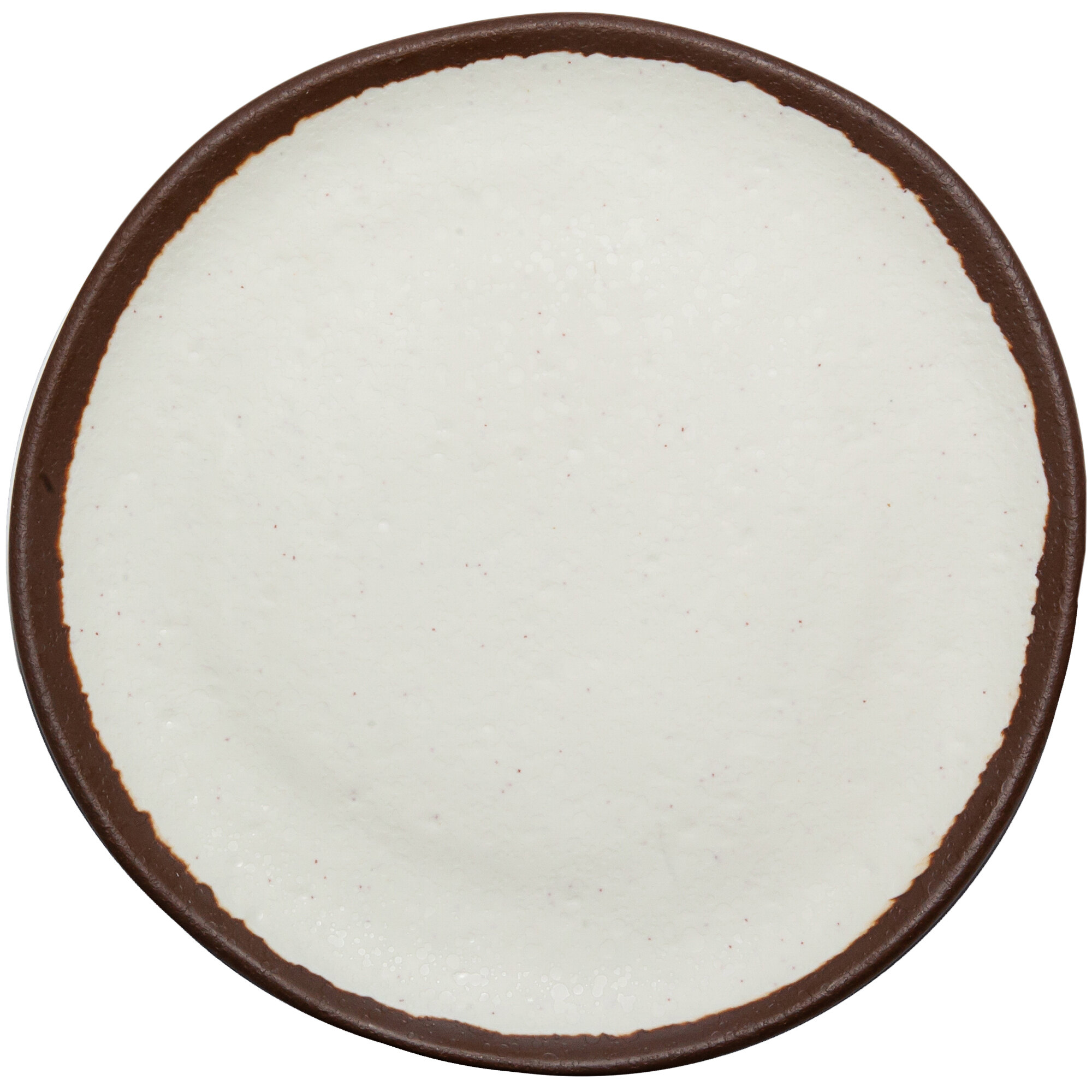 GET P-55-CRM Pottery Market 5 1/2" Coupe Glazed Cream Plate with Brown ...