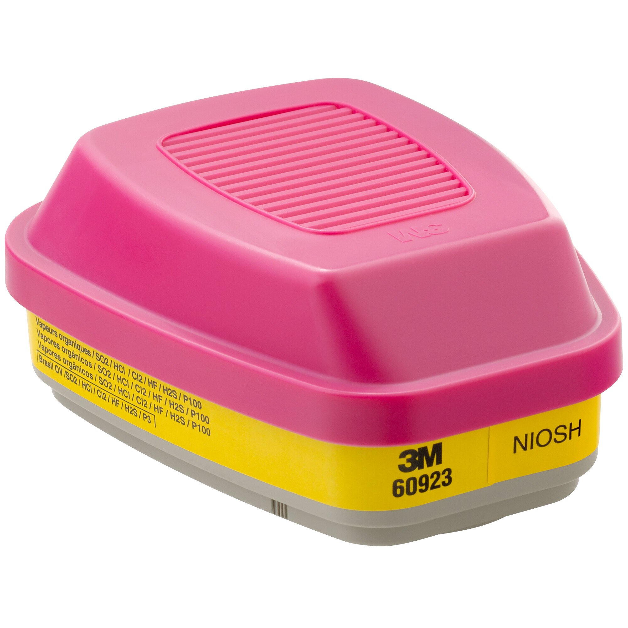 3M 60923 Magenta / Yellow P100 Organic Vapor / Acid Gas Cartridge ...