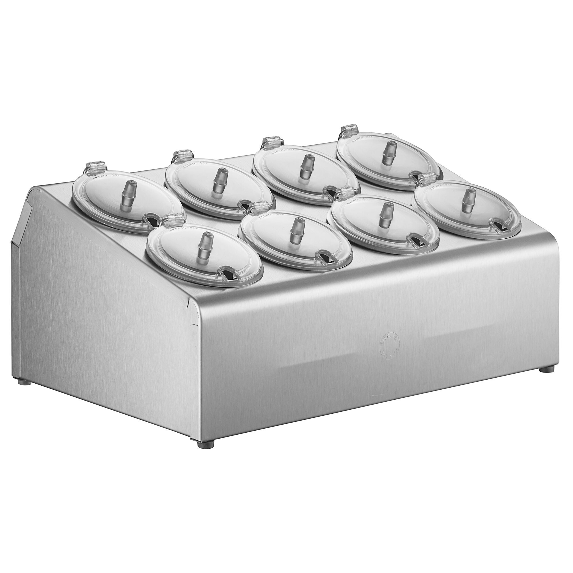 Steril-Sil TC-8SW 8-Hole Stainless Steel Countertop Condiment Dispenser ...
