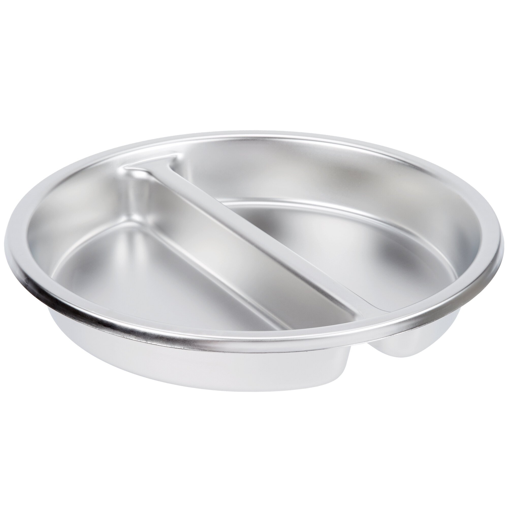 Vollrath 46861 5 Qt. Stainless Steel 2-Compartment Round Food Pan