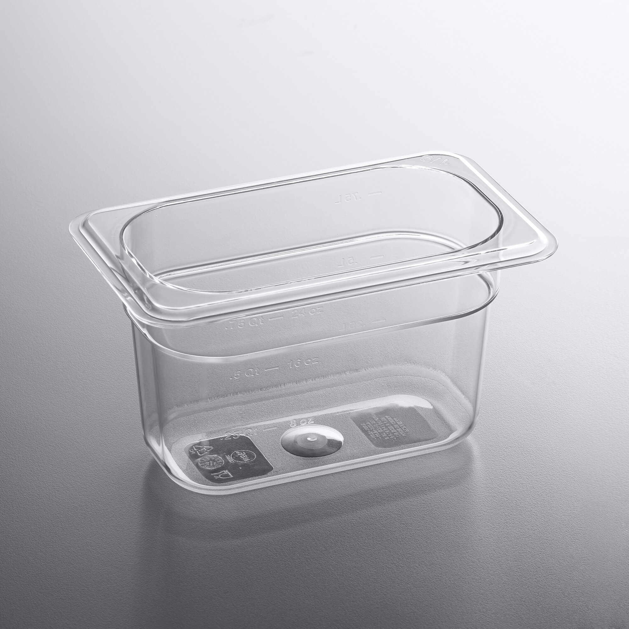 Choice 1/9 Size Clear Polycarbonate Food Pan - 4" Deep