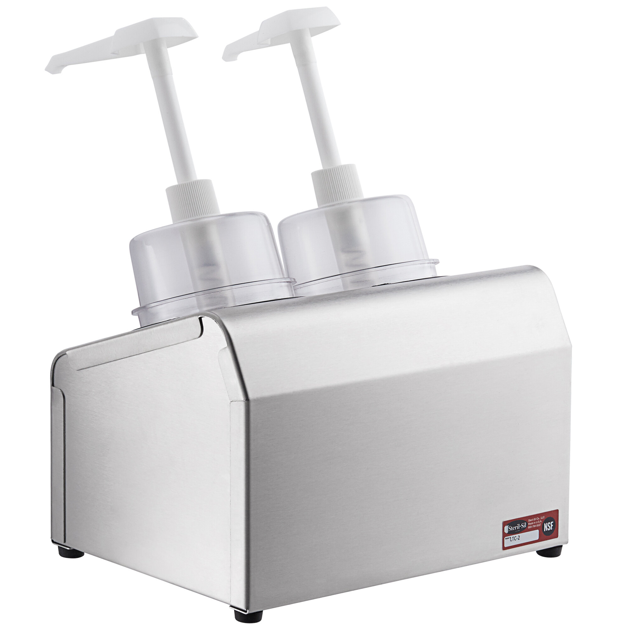 Steril-Sil 30 oz. 2-Compartment Stainless Steel Condiment Dispenser Kit ...