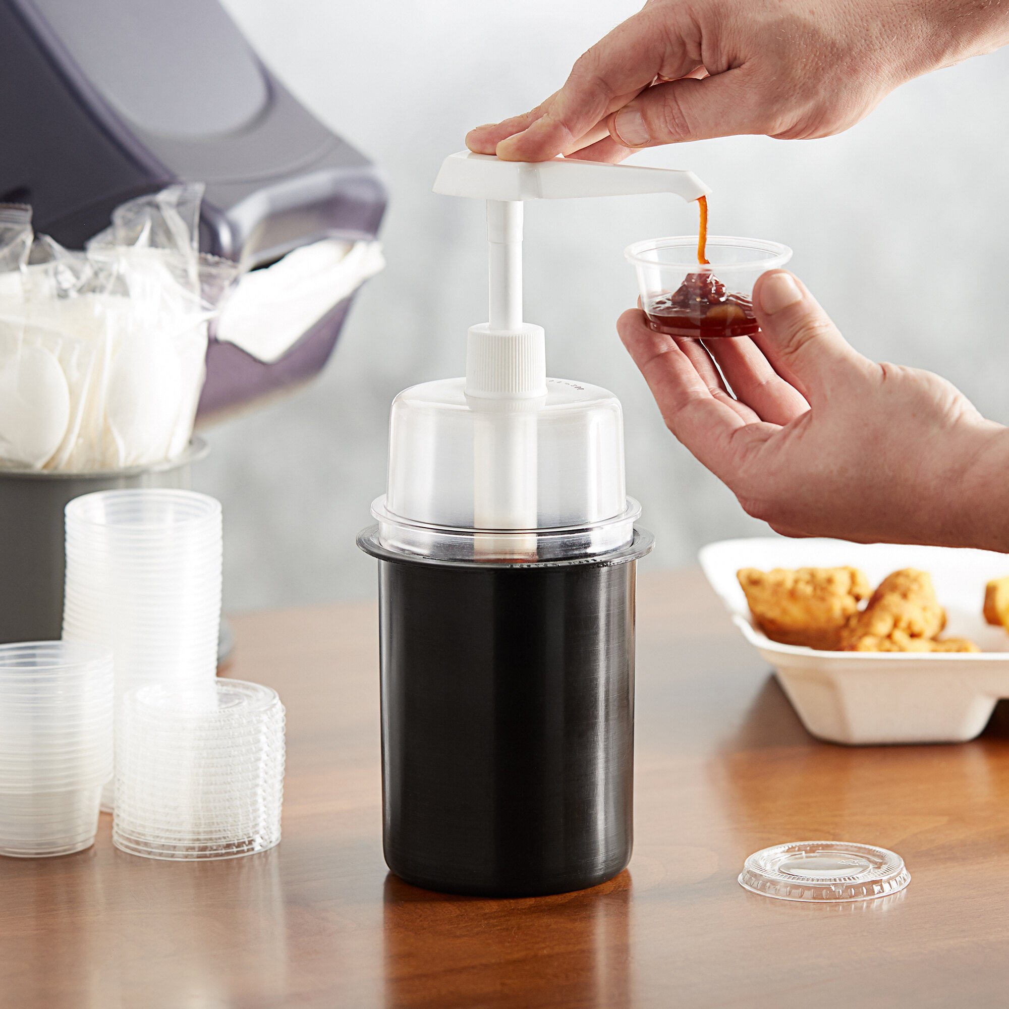 Steril-Sil 30 oz. Black Condiment Dispenser Kit with 1 oz. Pump and ...