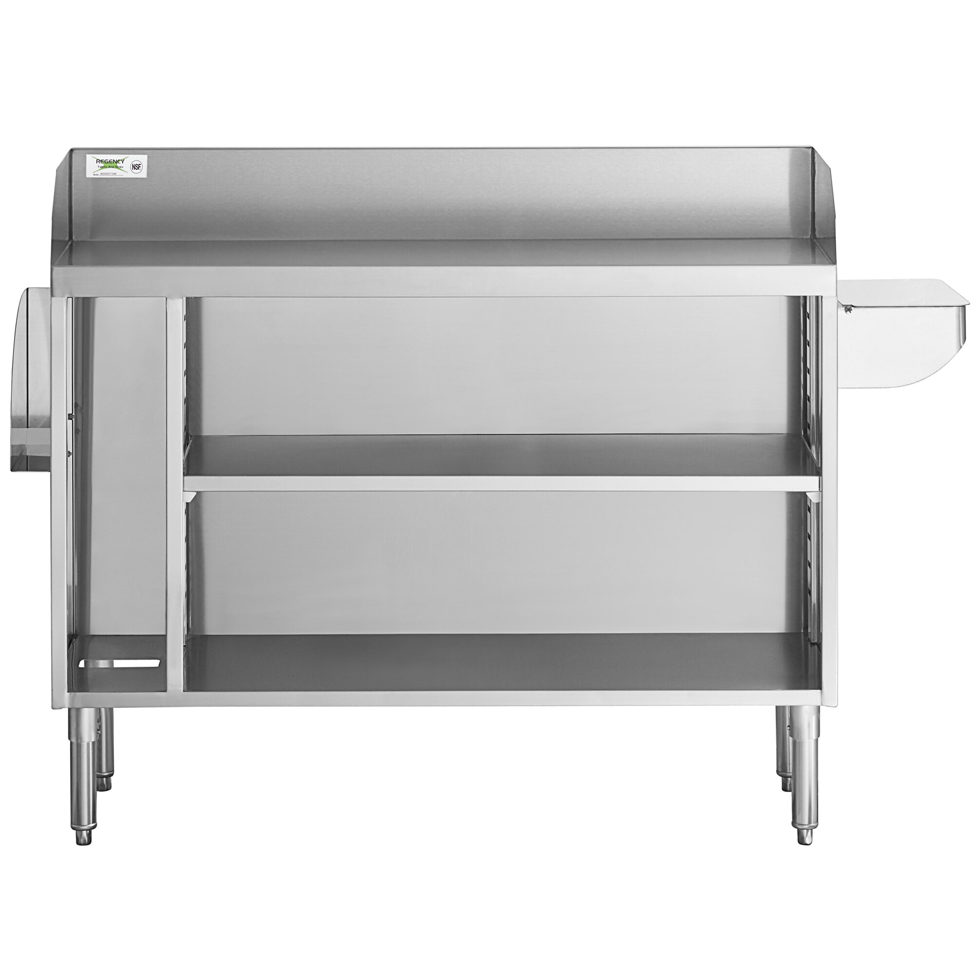 Regency 48" Stainless Steel Bussing / Waitress Station with Pan Holder