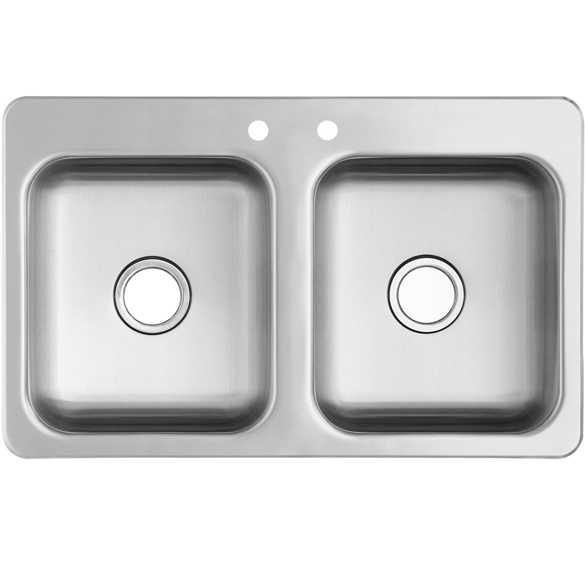 Regency 14" x 16" x 10" 20 Gauge Stainless Steel Two Compartment Drop ...