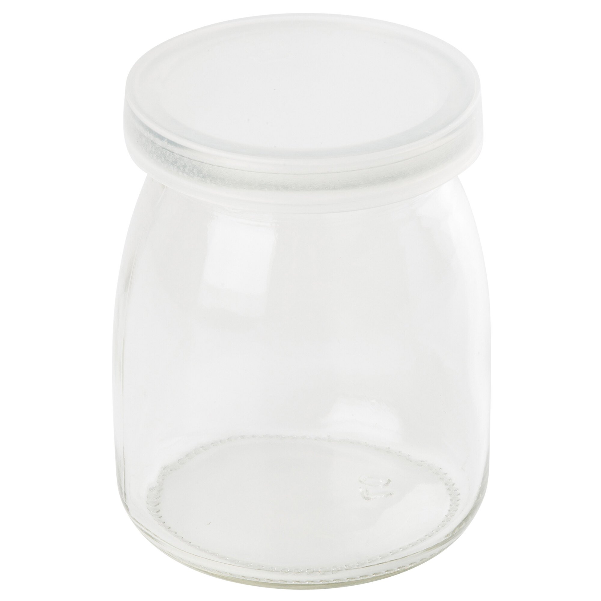 Tablecraft SGJ6 6 oz. Glass Single Serve Jar with Plastic Lid - 12/Pack