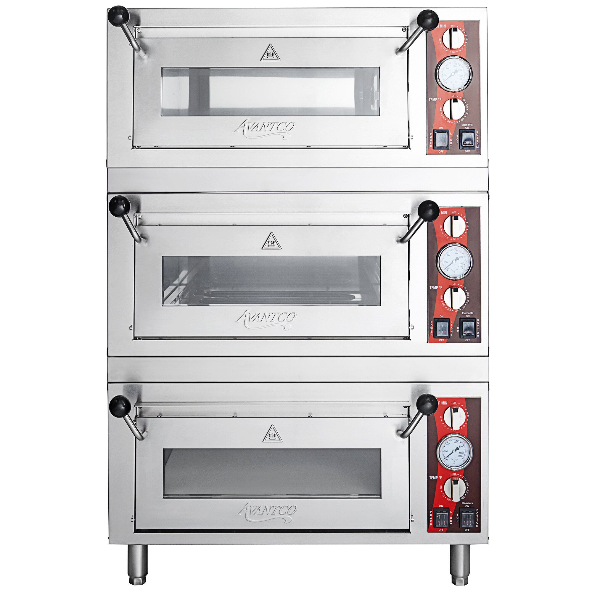 Avantco Triple Deck Countertop Pizza Oven; (3) 1700W, 120V Single