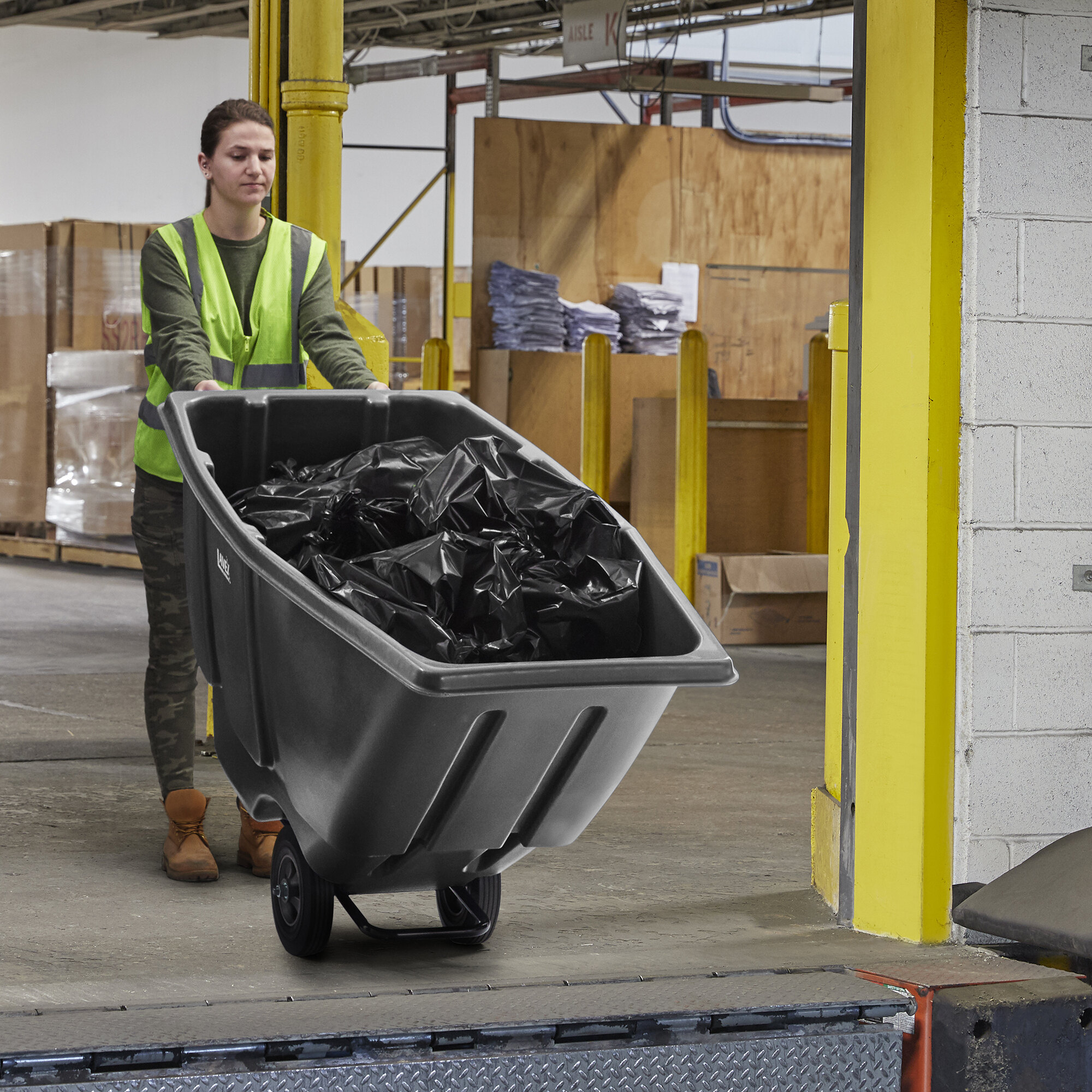 Lavex Industrial 0.5 Cubic Yard Black Tilt Truck / Trash Cart (300 lb ...