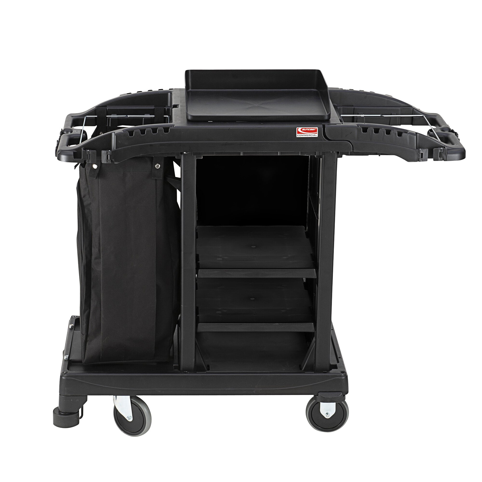Suncast HKCCT100 Black Standard Compact Janitorial / Housekeeping Cart ...