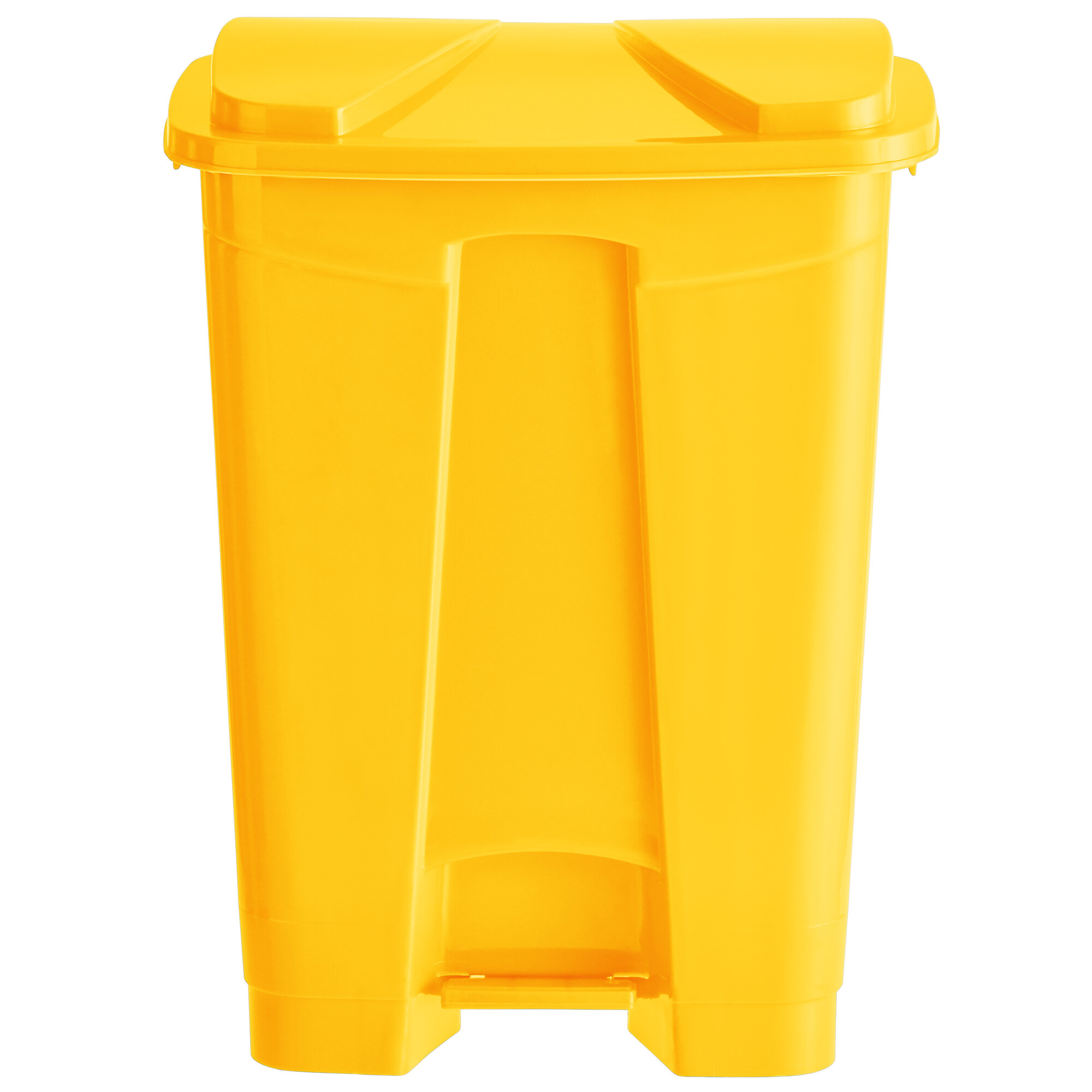 Lavex Janitorial 16 Qt. / 4 Gallon Yellow Rectangular Step-On Trash Can
