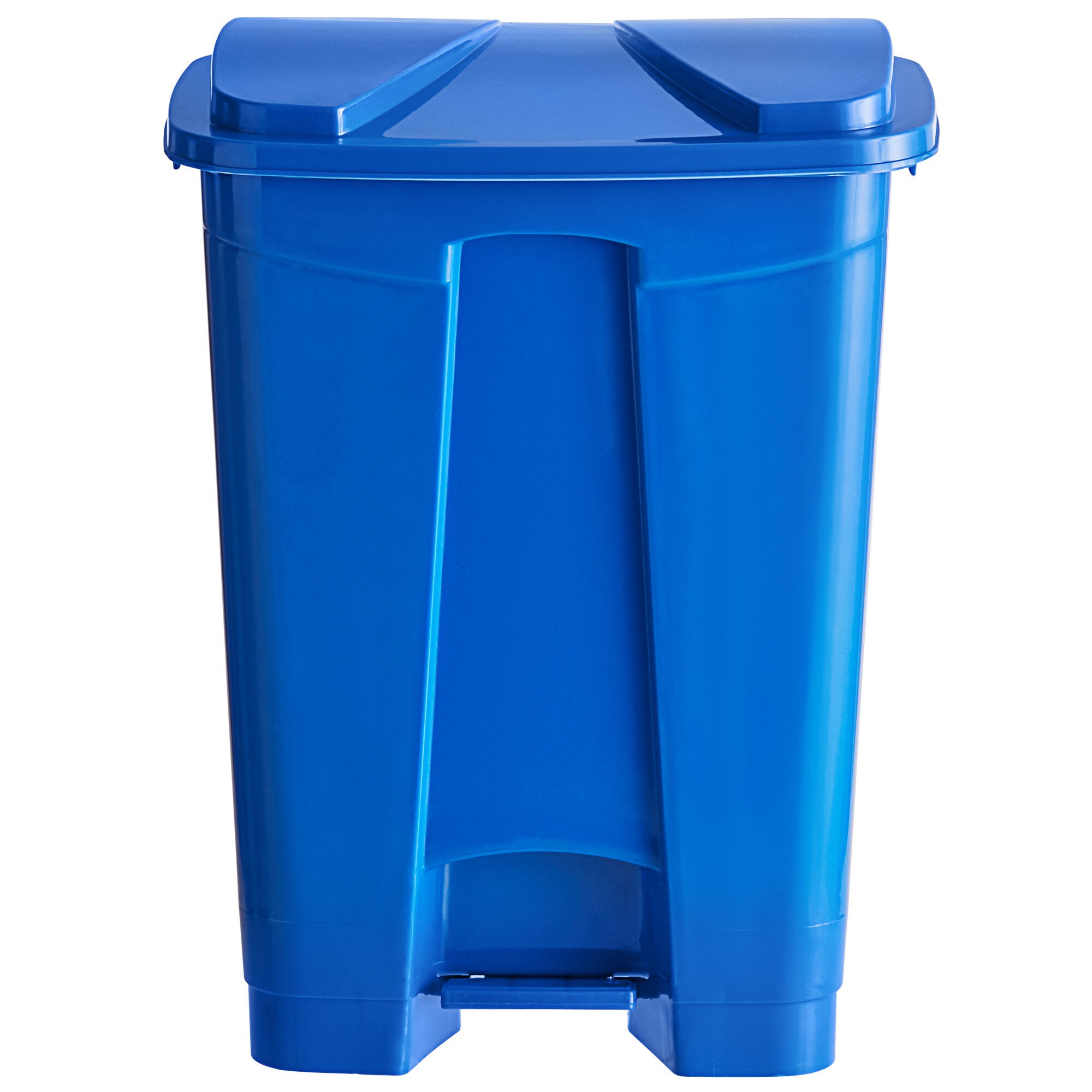 Lavex Janitorial 16 Qt. / 4 Gallon Blue Rectangular Step-On Trash Can