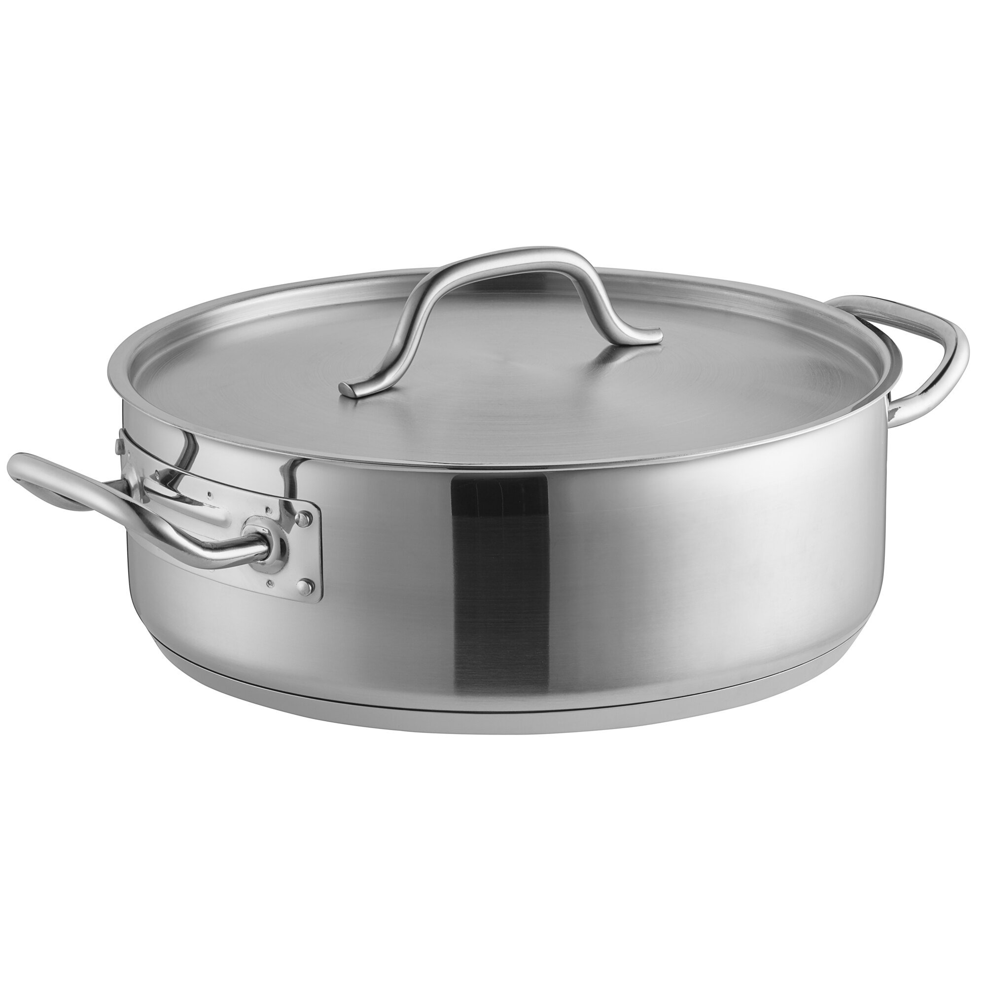 Vigor 10 Qt. Stainless Steel Brazier with Aluminum-Clad Bottom and Cover Vigor 10 Qt. Stainless Steel Brazier with Aluminum-Clad Bottom and Cover