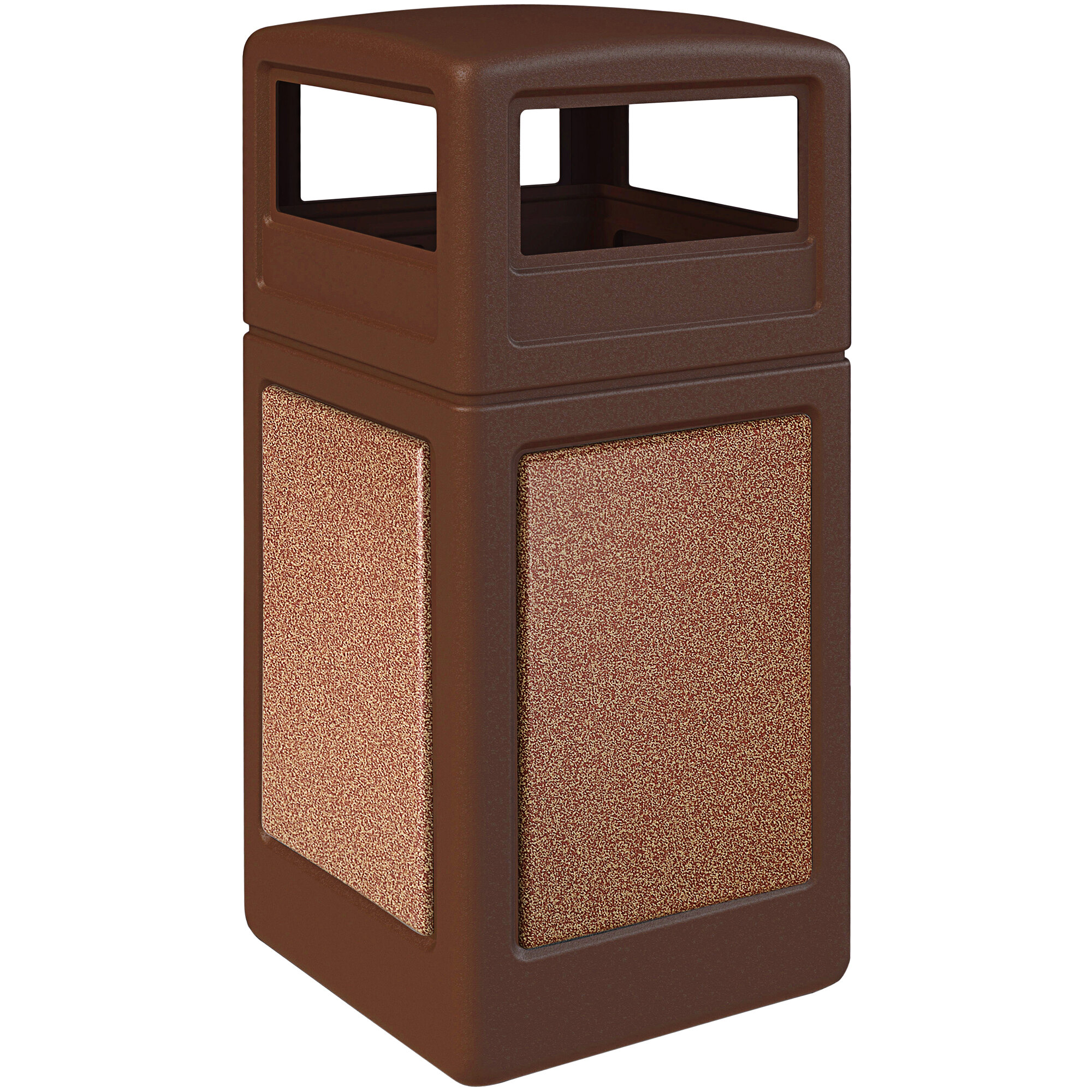 Commercial Zone 720425K StoneTec 42 Gallon Square Brown Trash ...