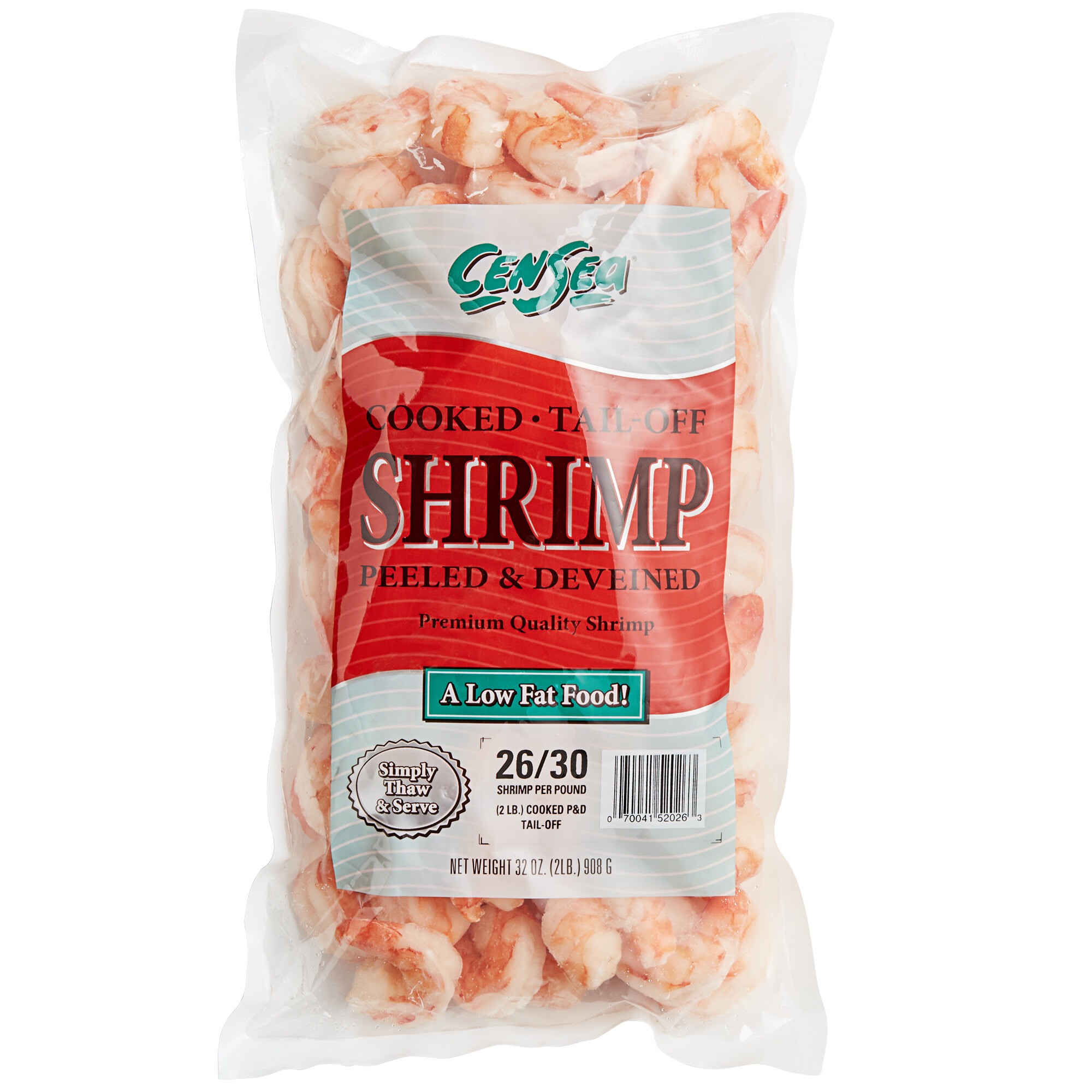 Censea 2 Lb 26 30 Size Tail Off Cooked Shrimp 5 Case