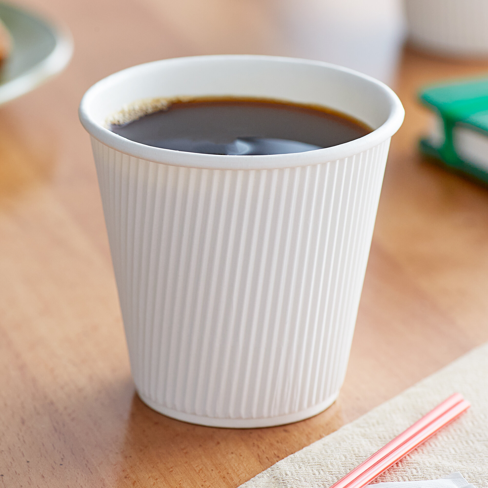 Choice 8 oz. Double Wall Ripple White Paper Hot Cup - 500/Case