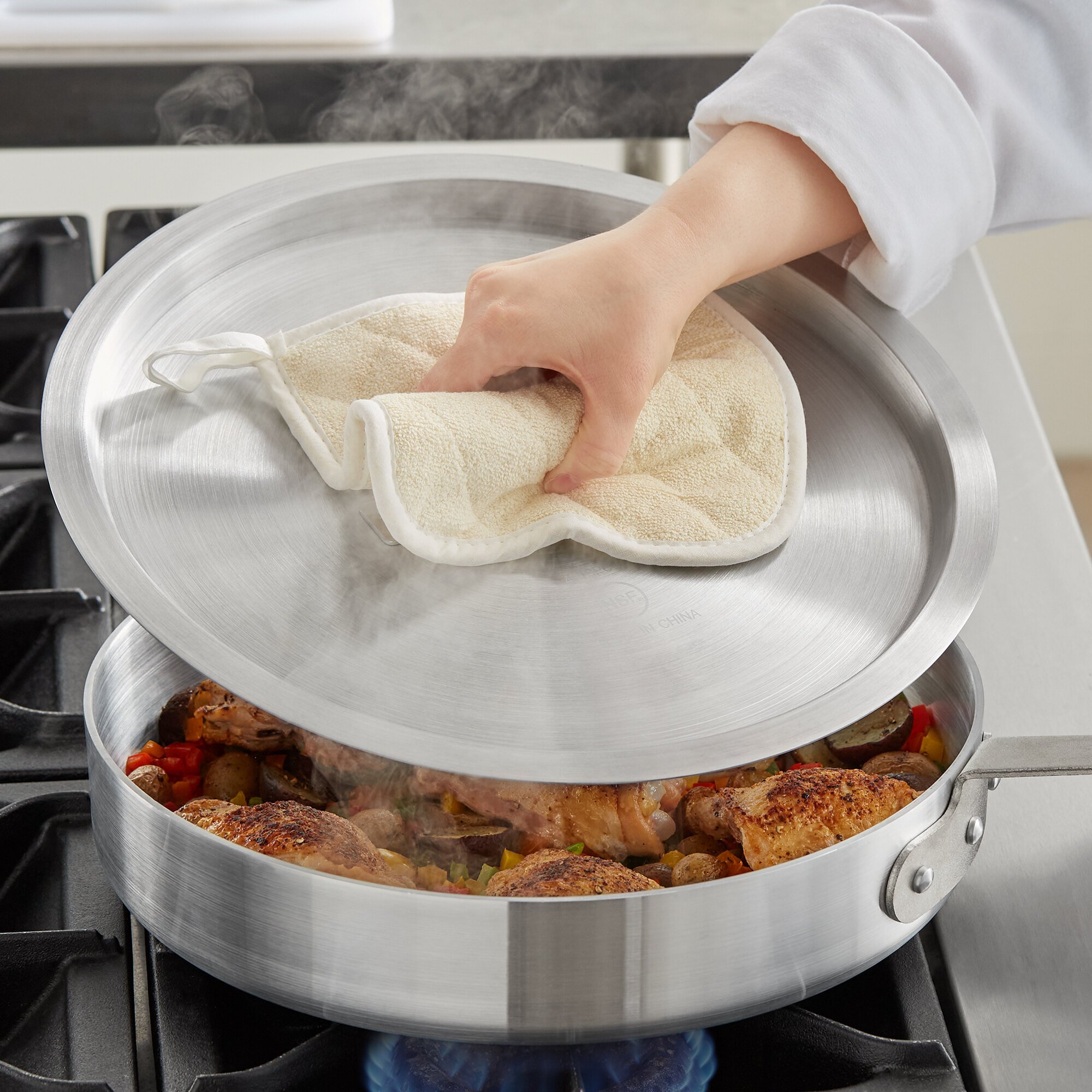 Choice 7 Qt. Aluminum Saute Pan with Cover