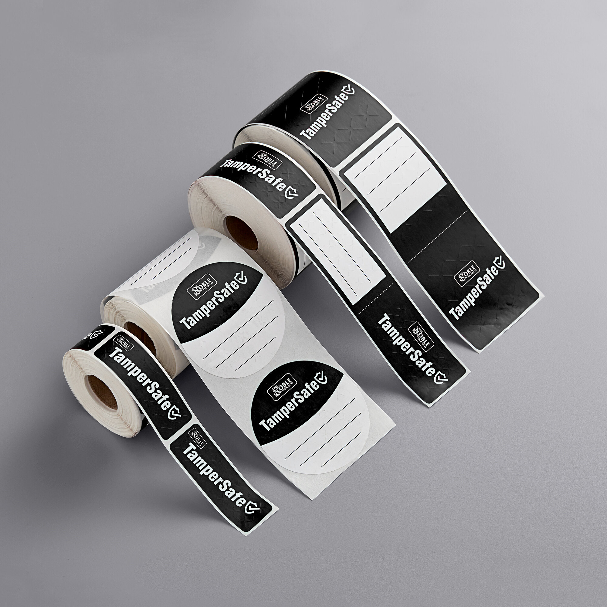 TamperSafe 1" x 3" Customizable Black Paper Tamper-Evident Label - 250/Roll