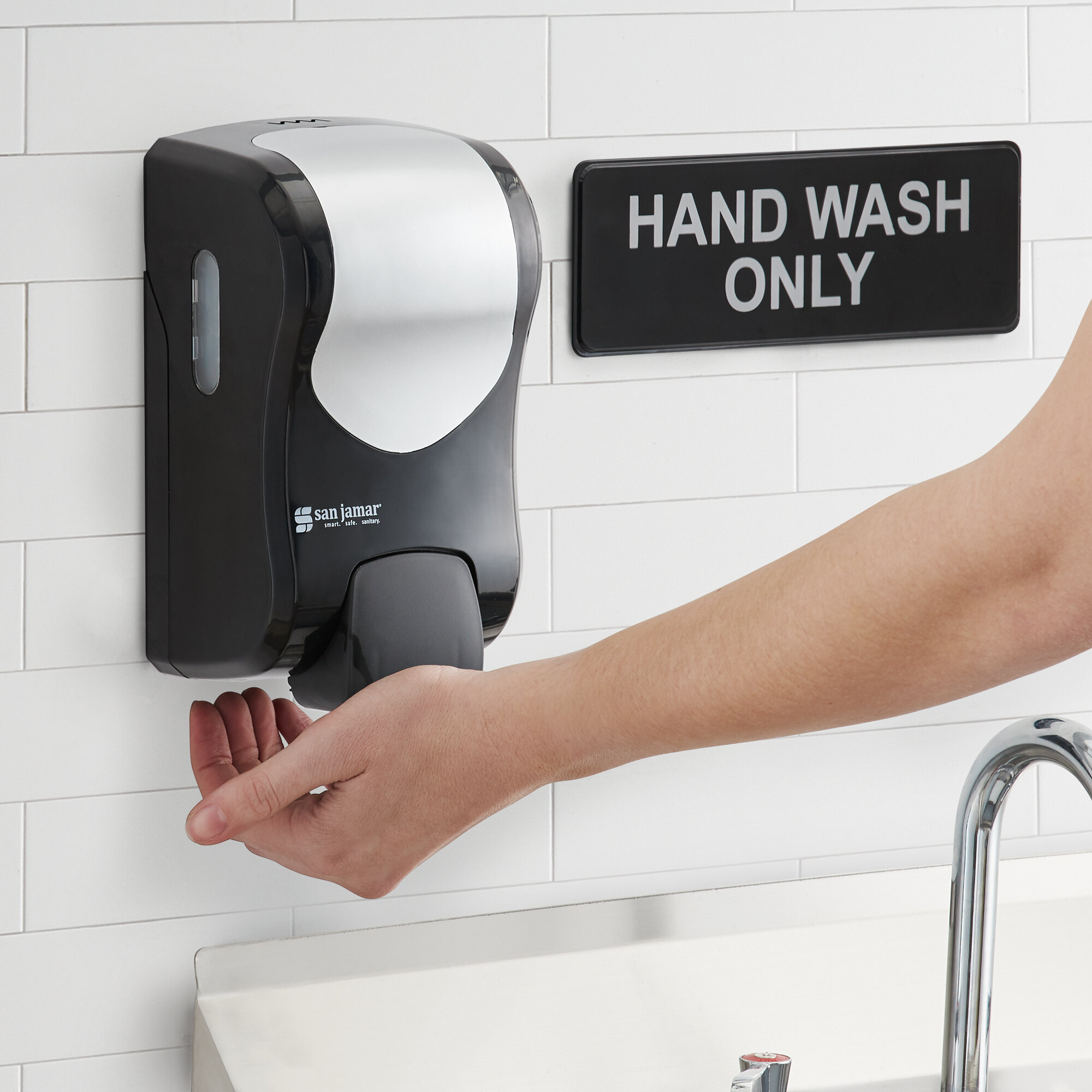 San Jamar S970BKSS Summit Rely Black Manual Hand Soap, Sanitizer, and ...