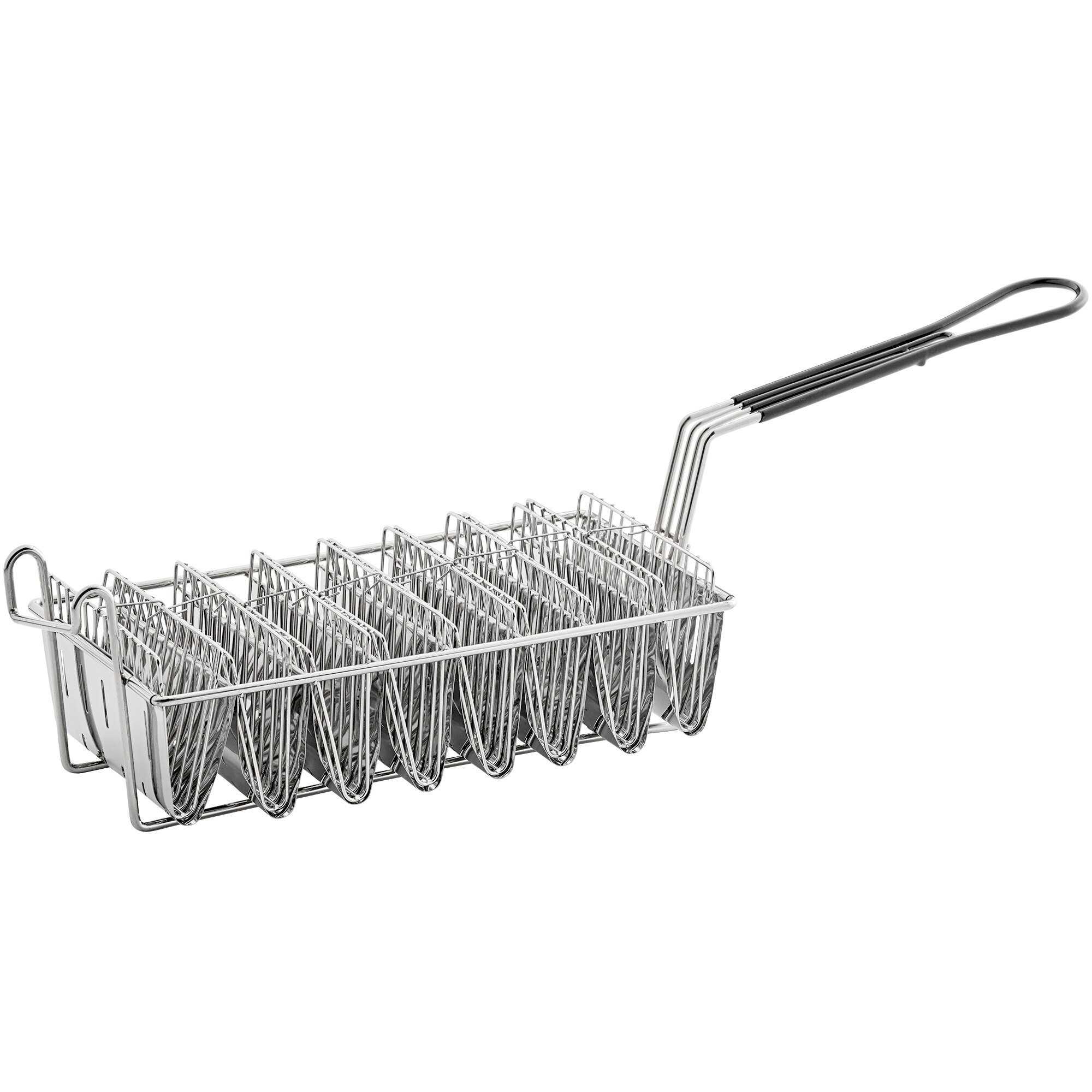 8-Slot Taco Fry Basket (12" x 6 1/2" x 4 1/2")
