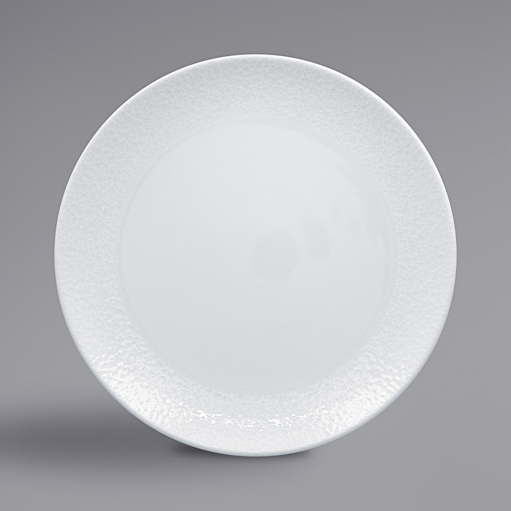 RAK Porcelain CHPONPR28 Charm 11" Bright White Embossed Round Flat ...