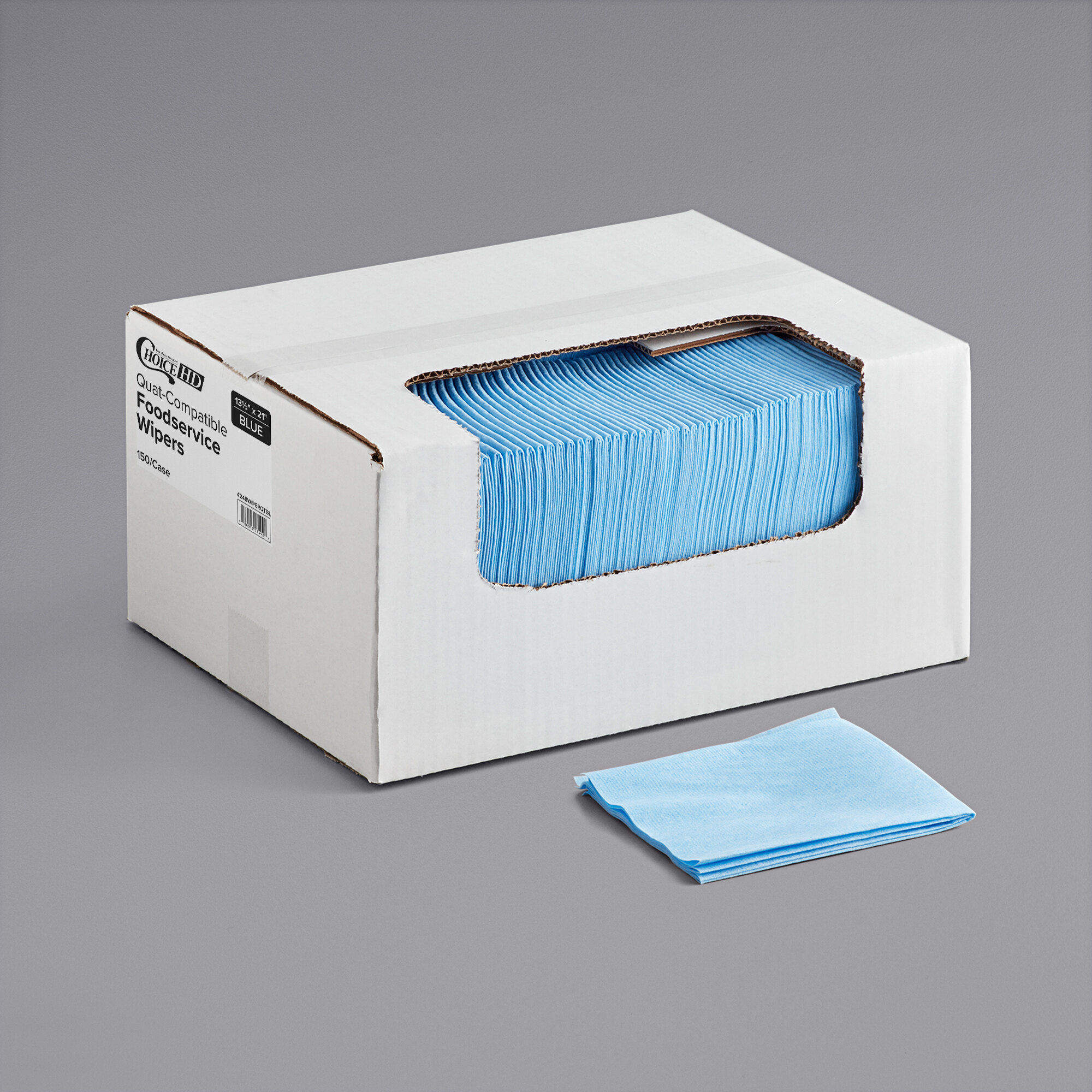 ChoiceHD 13 1/2" x 21" Blue Medium-Duty Quat Compatible Foodservice ...