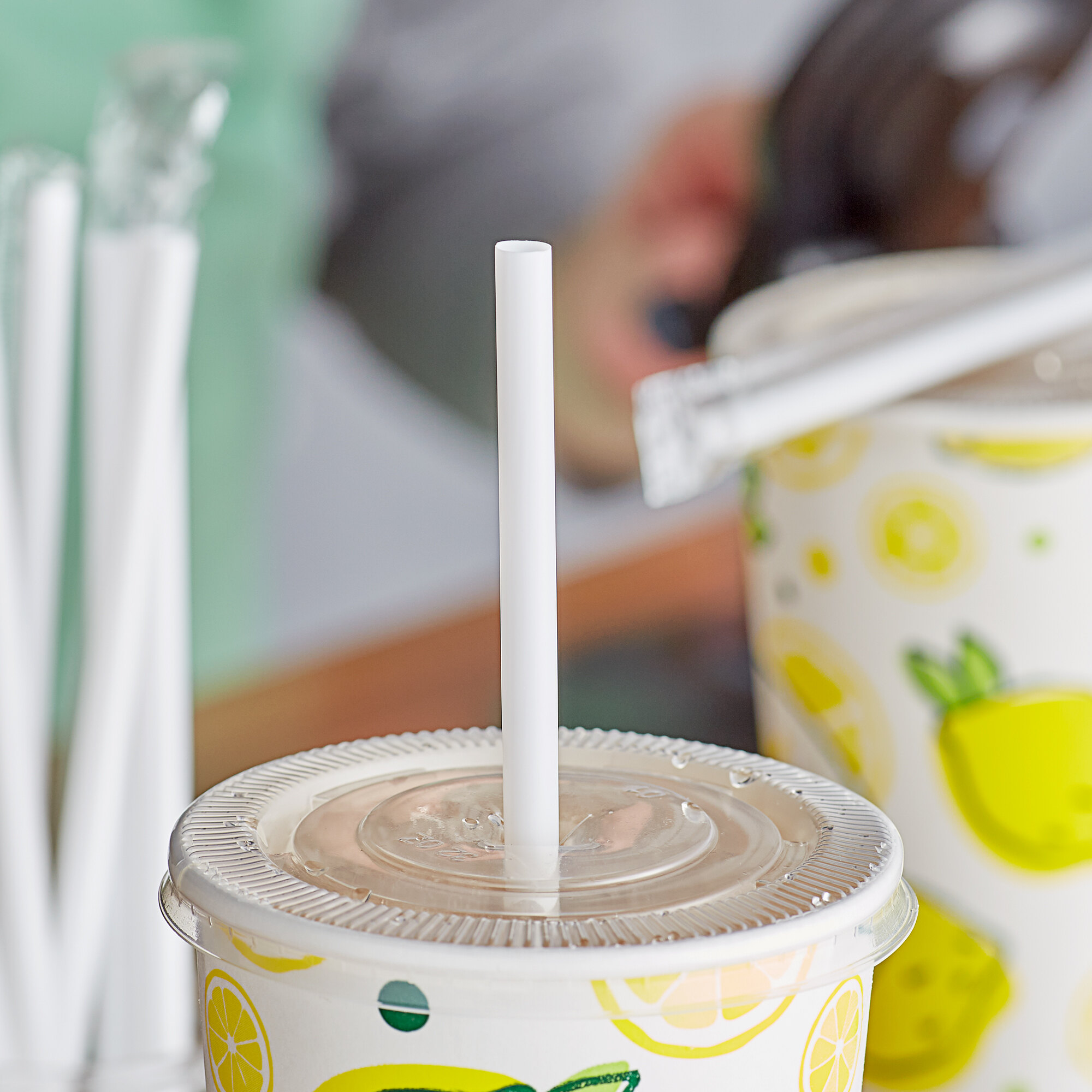 Choice 10" Giant White Wrapped Straw - 500/Pack