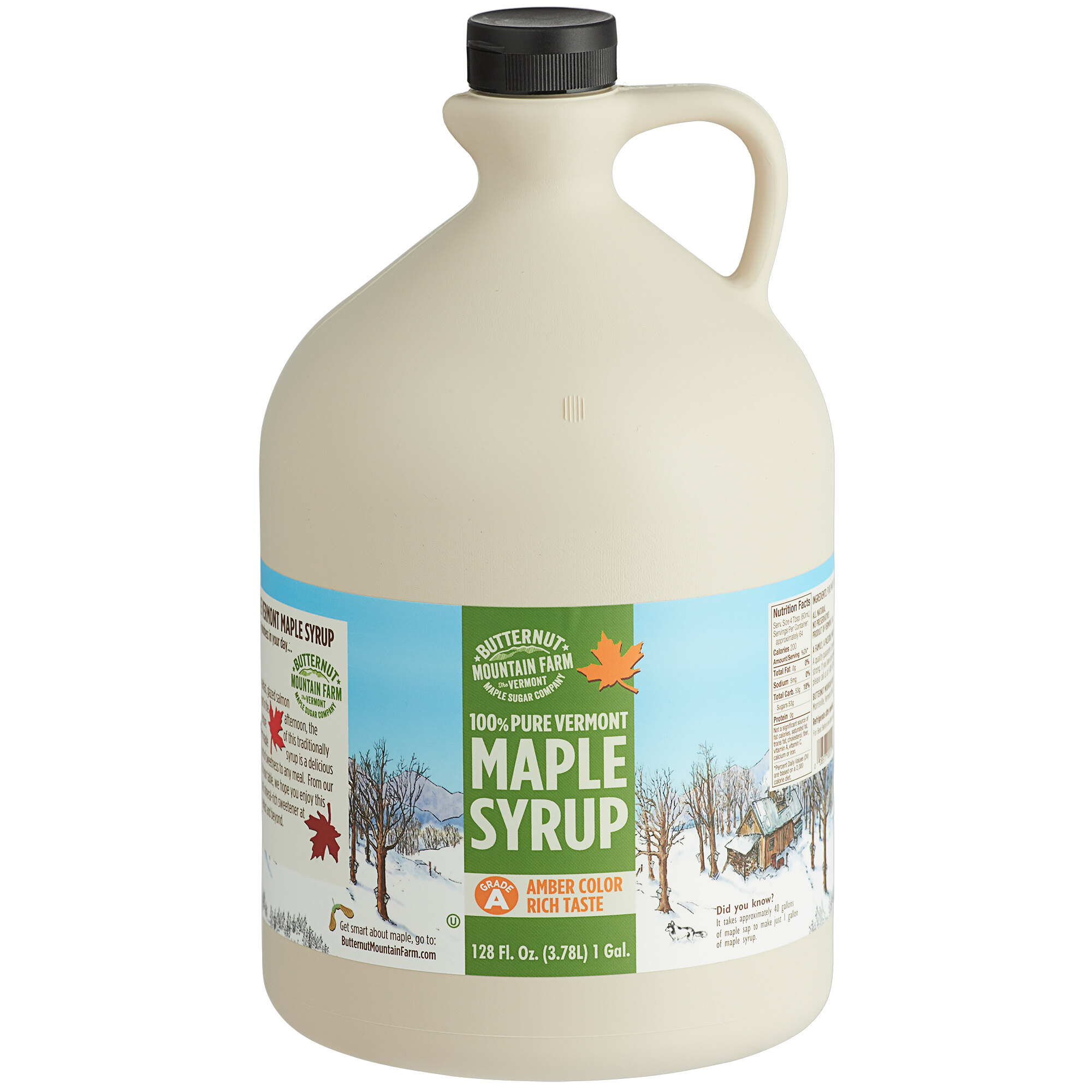 Butternut Mountain Farm Amber Rich Grade A Vermont Maple Syrup (1-Gallon)