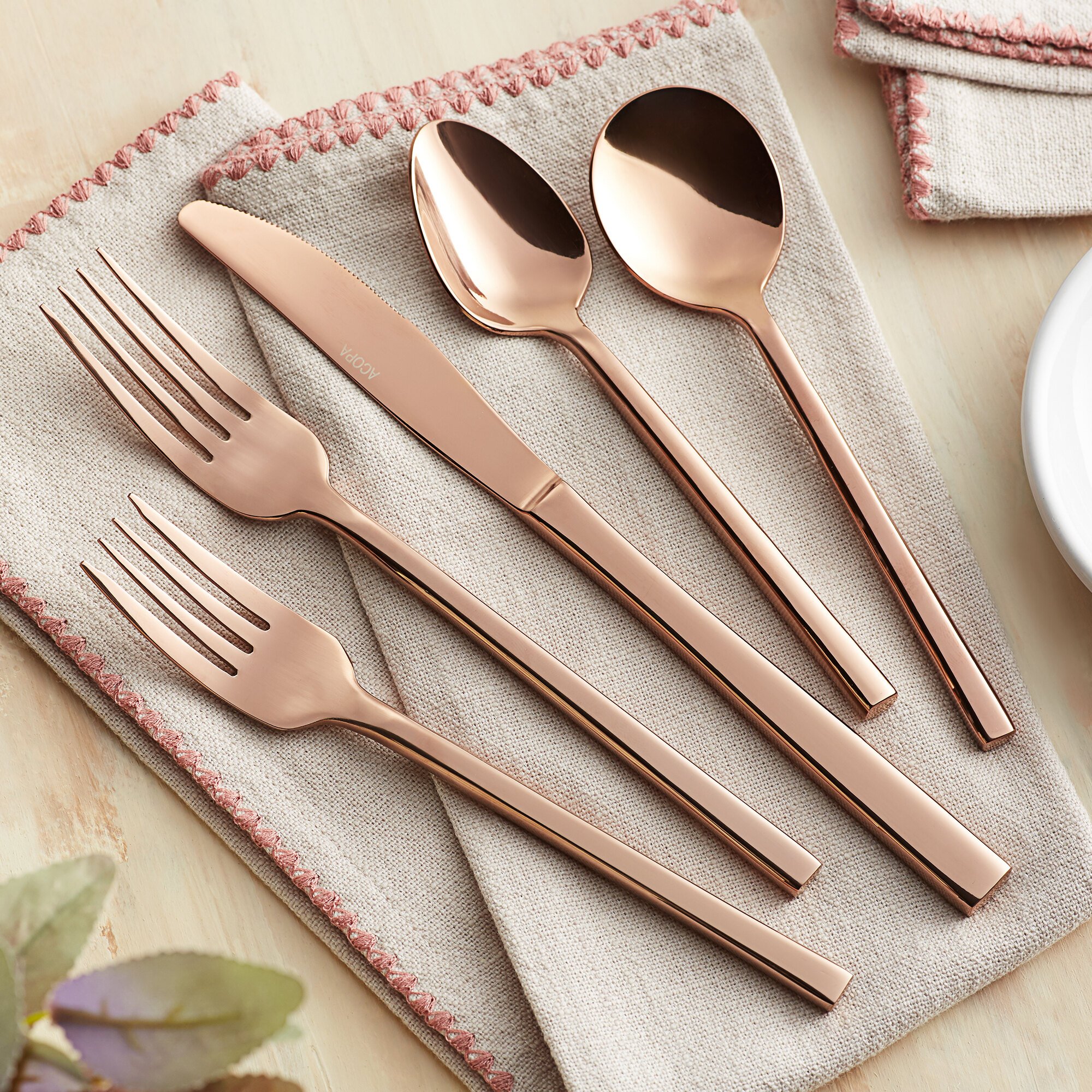 Rose Gold Flatware Set | Sample Tableware | Acopa