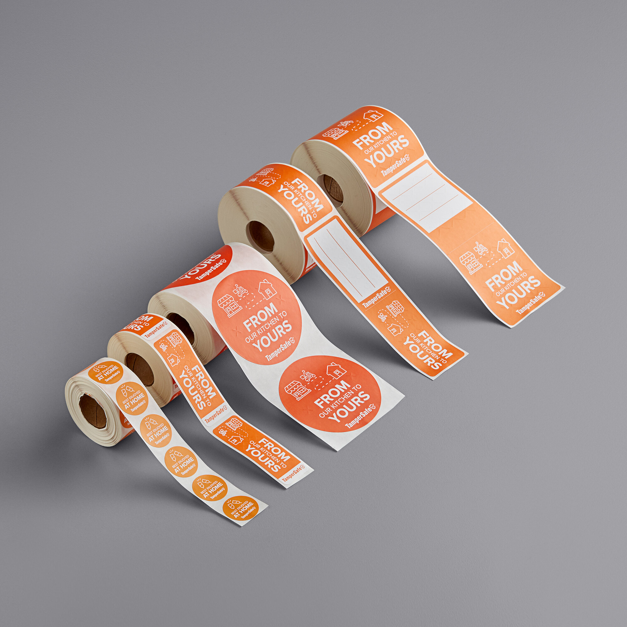 TamperSafe 1 1/2" x 6" From Our Kitchen To Yours Orange Paper Tamper ...