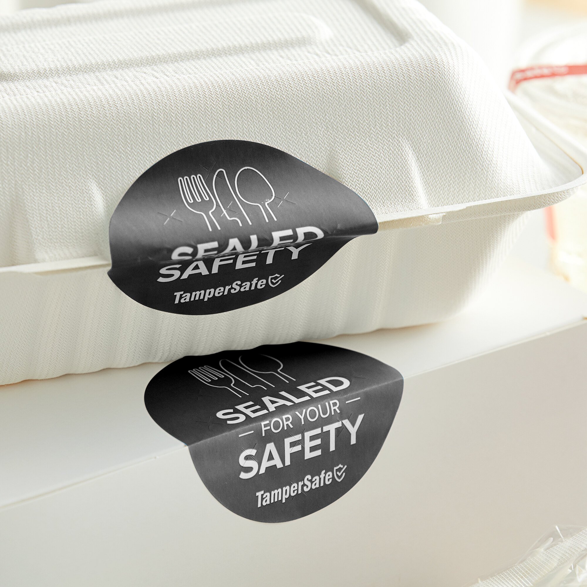 TamperSafe 3" Sealed For Your Safety Round Black Paper Tamper-Evident ...
