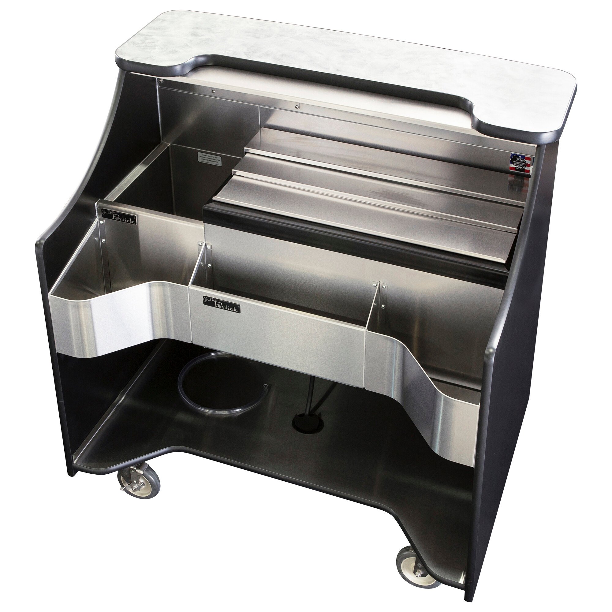Perlick MOBS-42TE Signature 42" Stainless Steel Mobile Bar with Ice ...