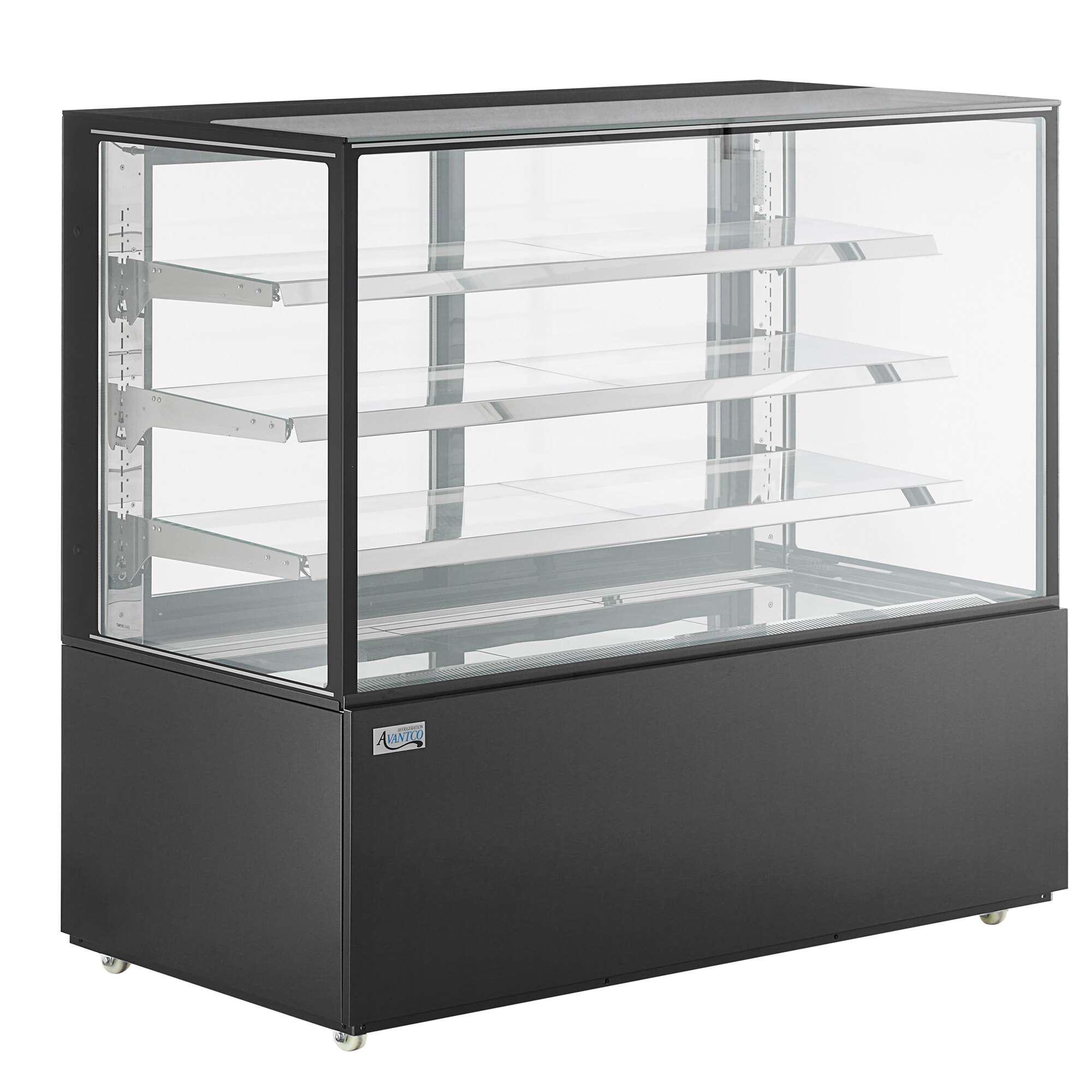 Avantco BC-60-SB 60" Black Square Refrigerated Bakery Display Case with ...
