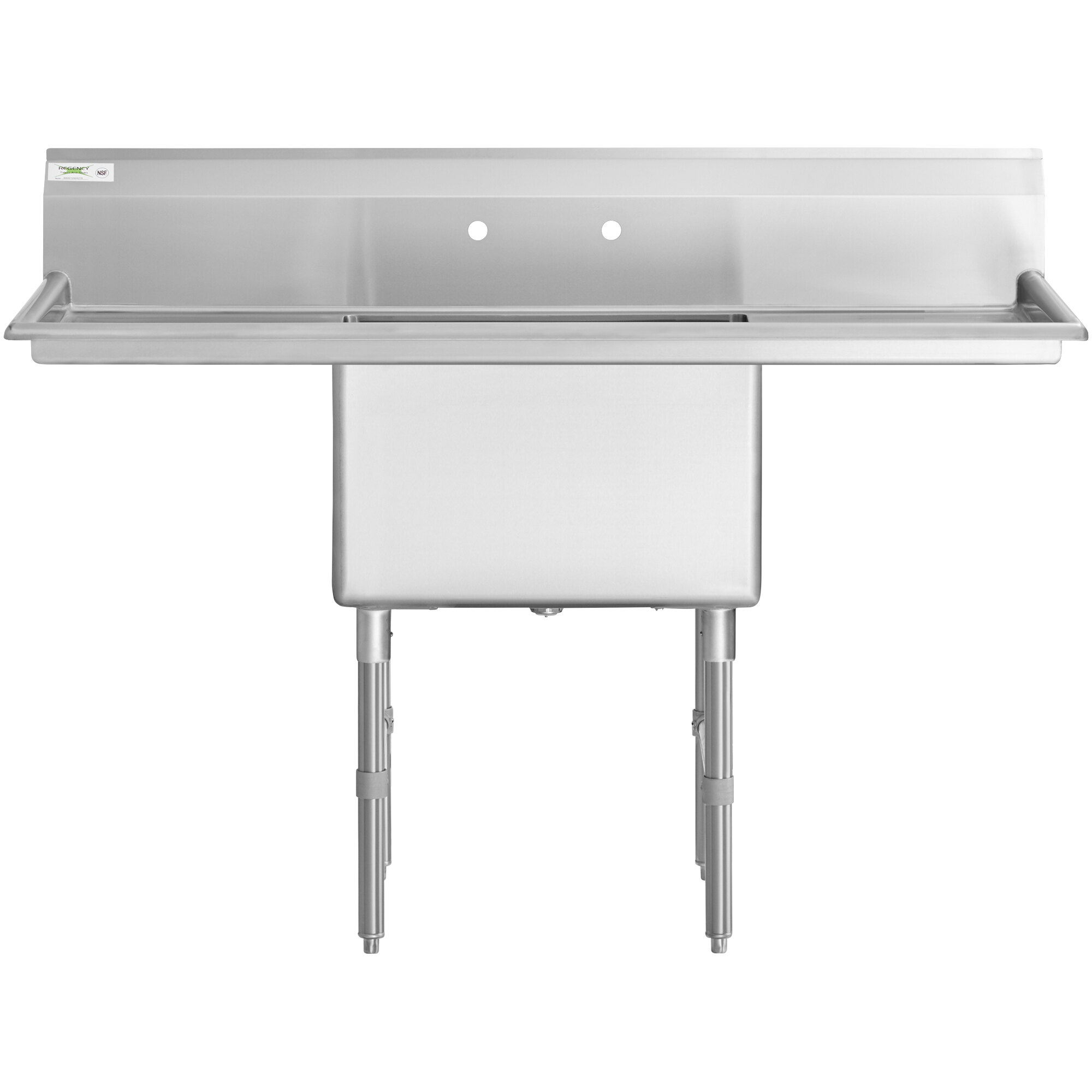 Regency 60" 16 Gauge Stainless Steel One Compartment Commercial Sink ...
