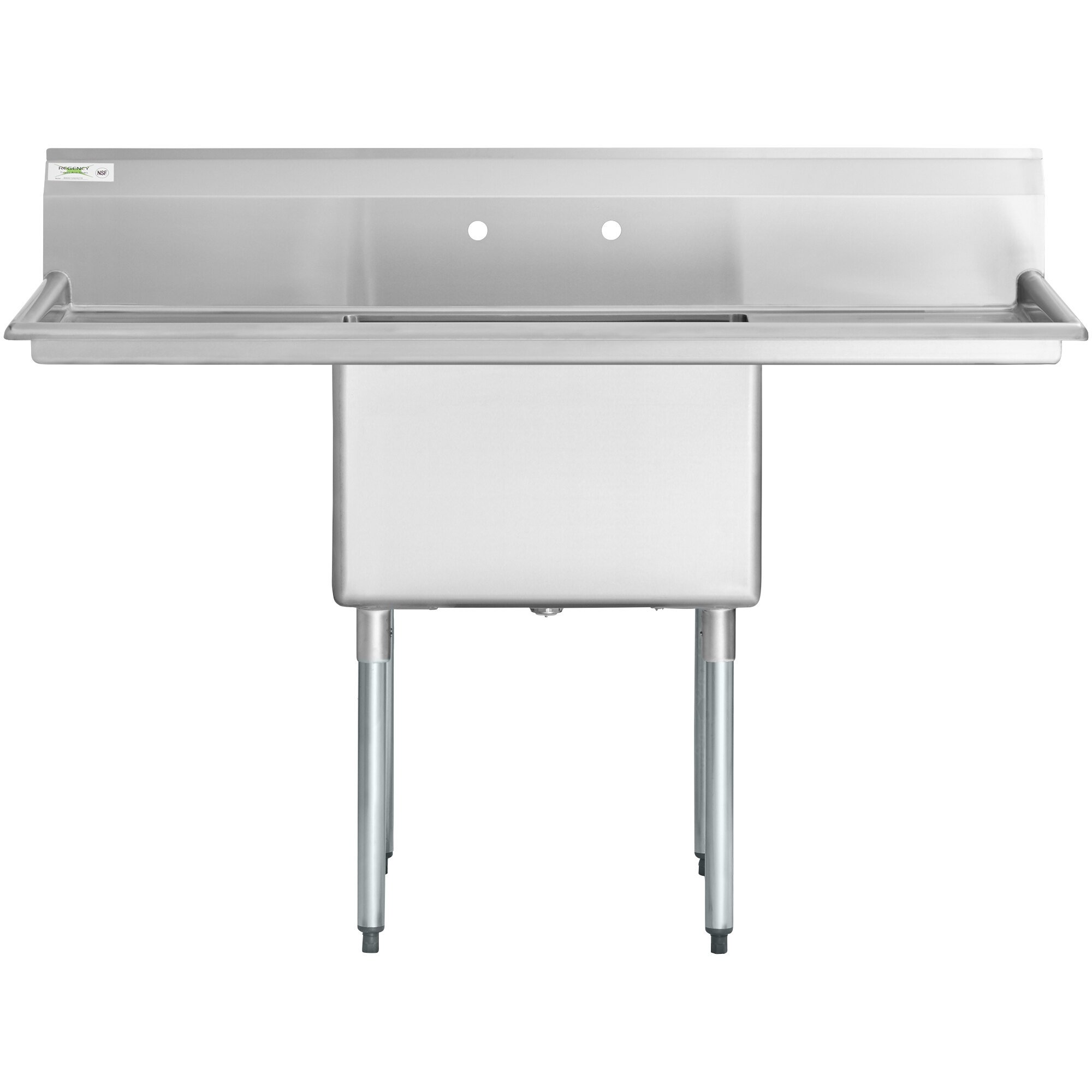Regency 60" 16 Gauge Stainless Steel One Compartment Commercial Sink ...
