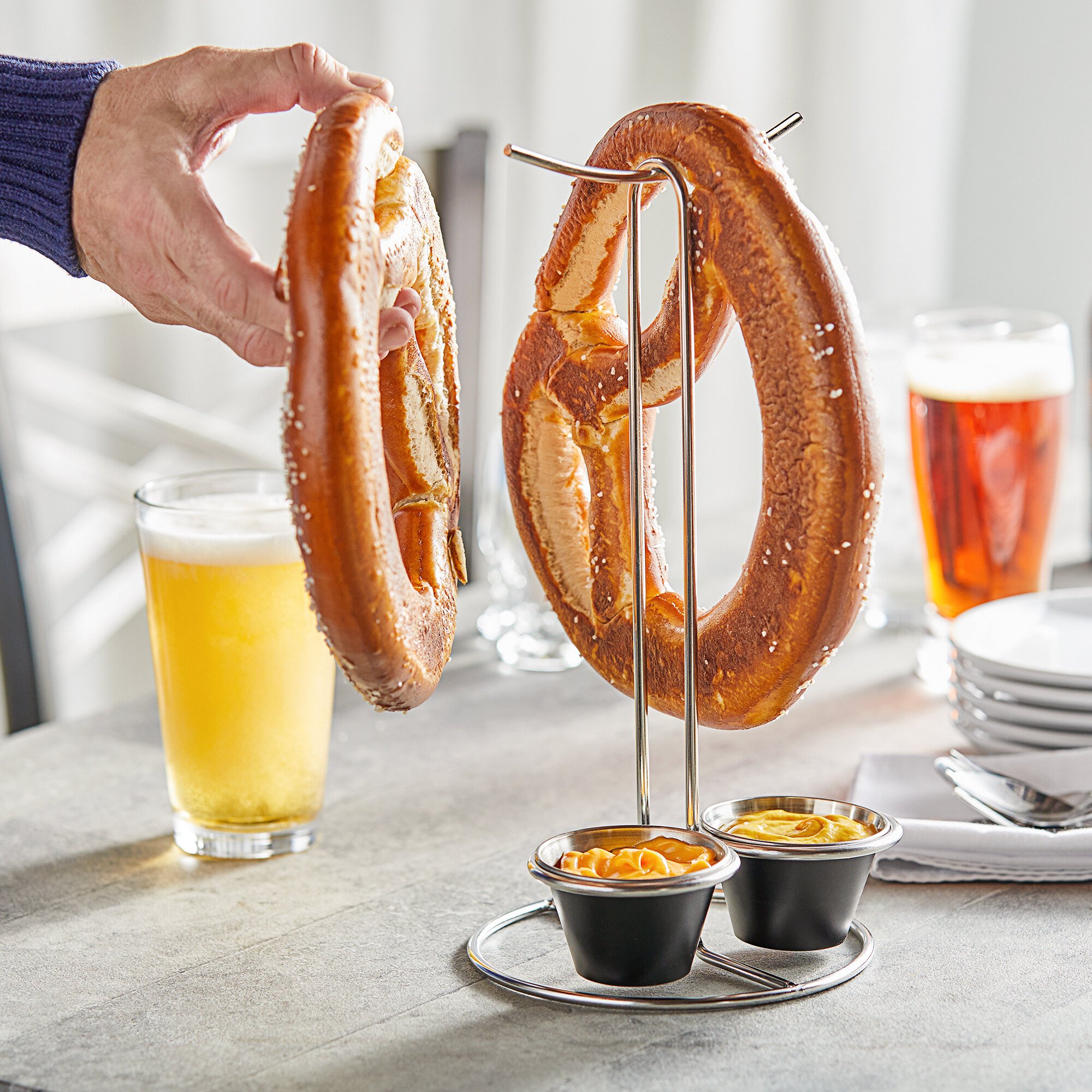 Tablecraft 10461 Stainless Steel Onion Ring / Pretzel Serving Tower ...