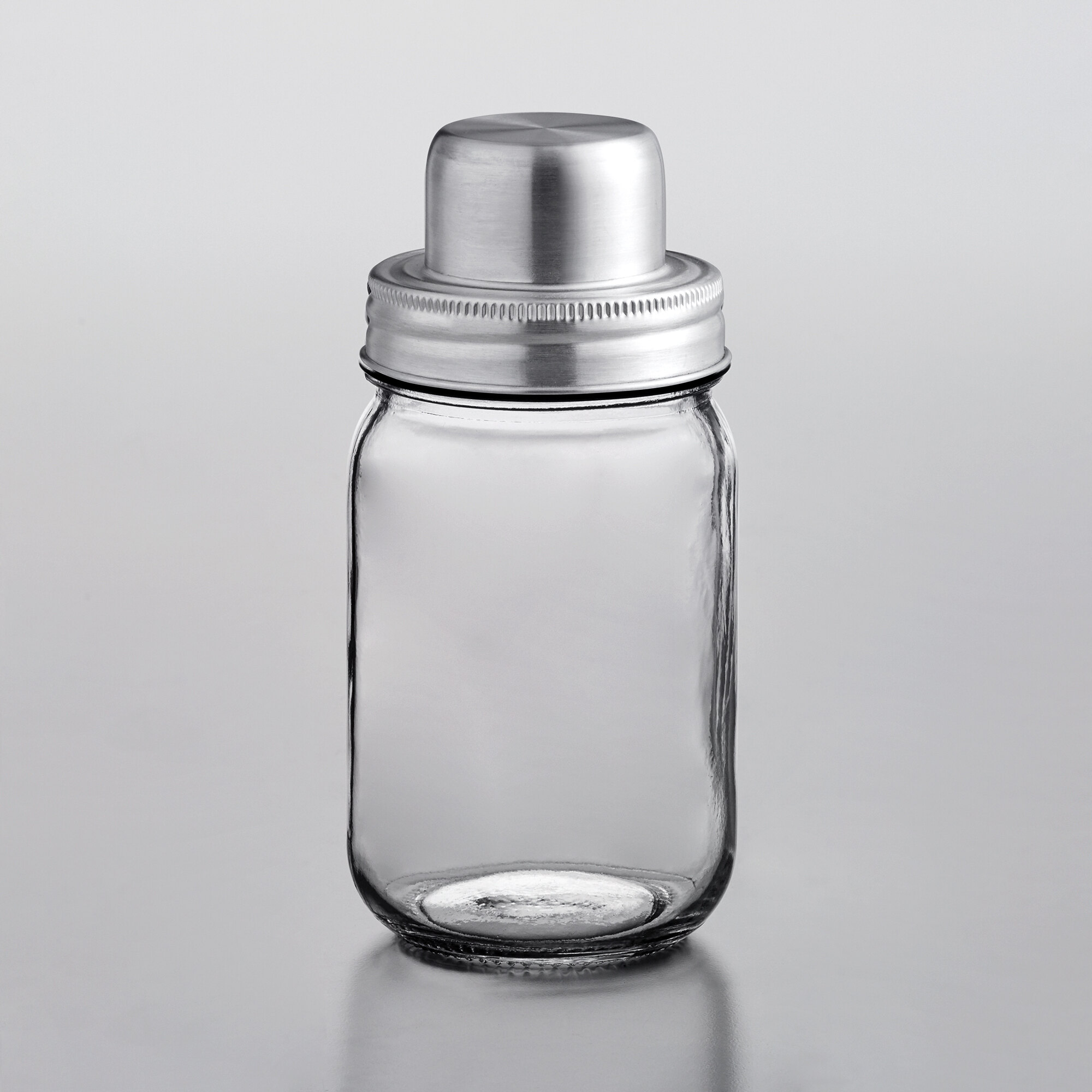 Acopa 15 oz. 3-Piece Glass Mason Jar Cocktail Shaker