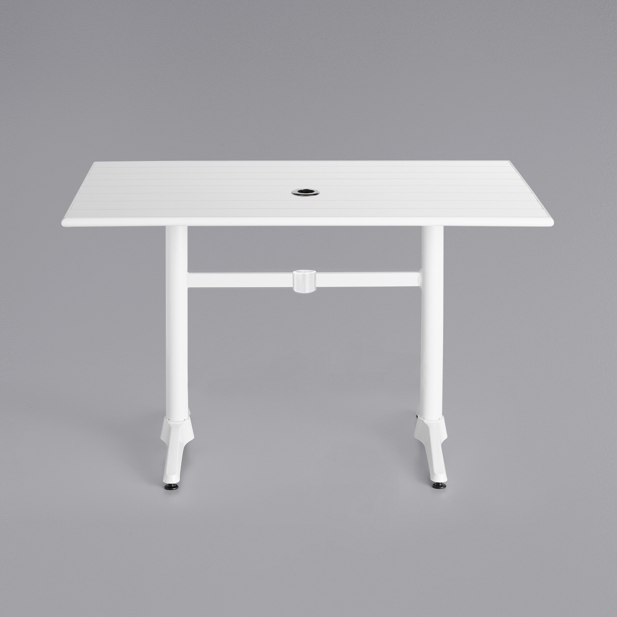 Lancaster Table & Seating 32" x 48" White Powder-Coated Aluminum Dining ...