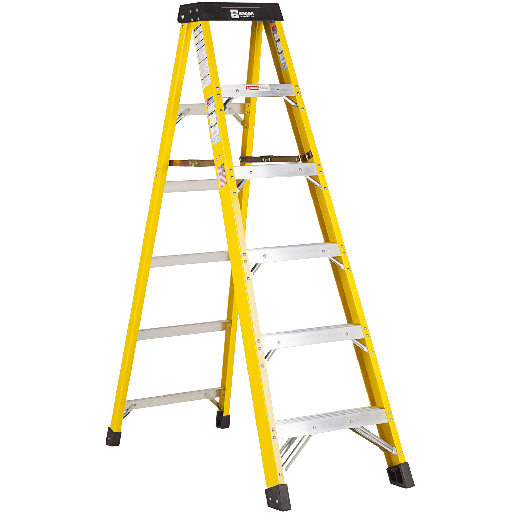 Bauer Corporation 30806 308 Series Type 1AA 6' Safety Yellow Fiberglass ...