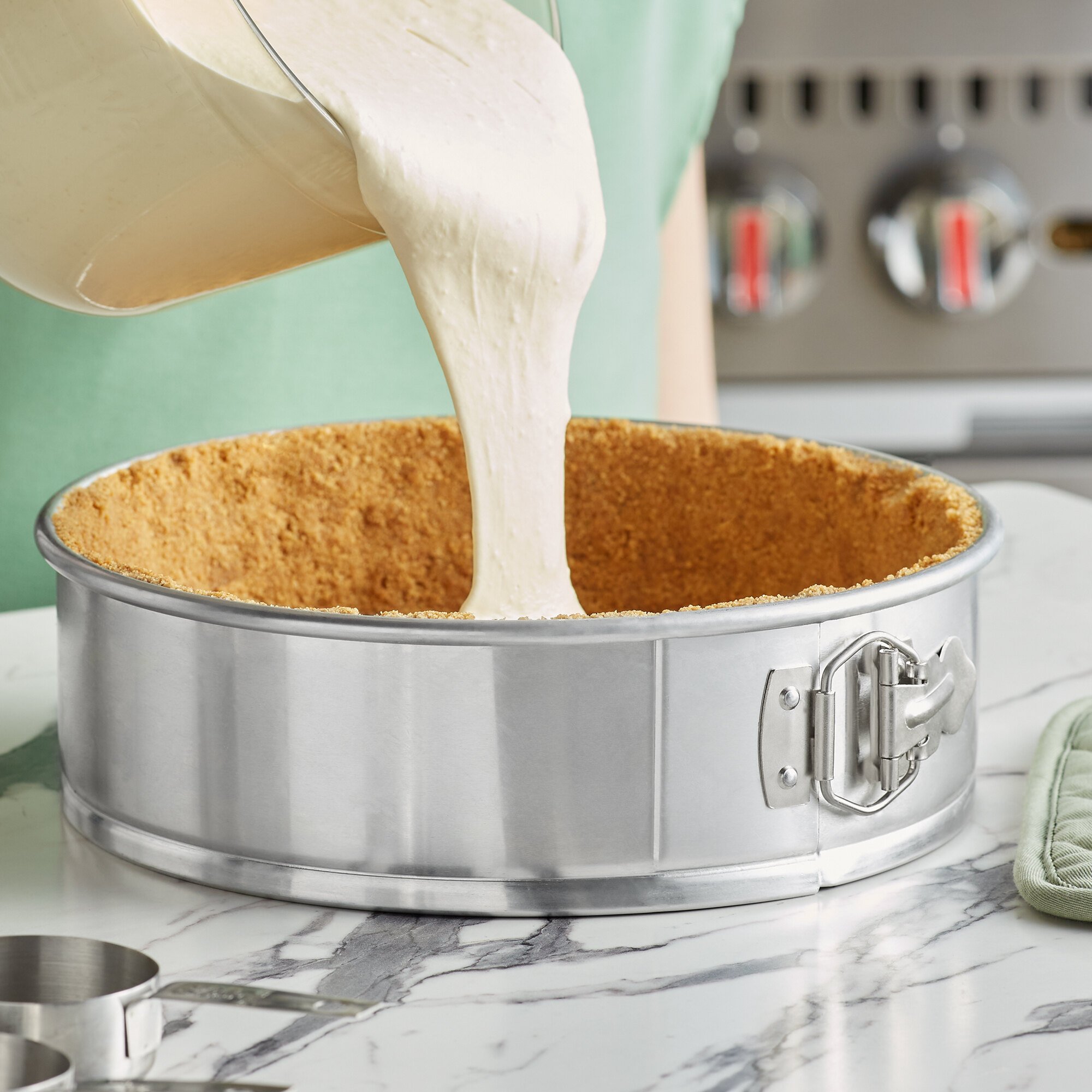 Choice 10" x 3" Natural Finish Aluminum Springform Cake Pan