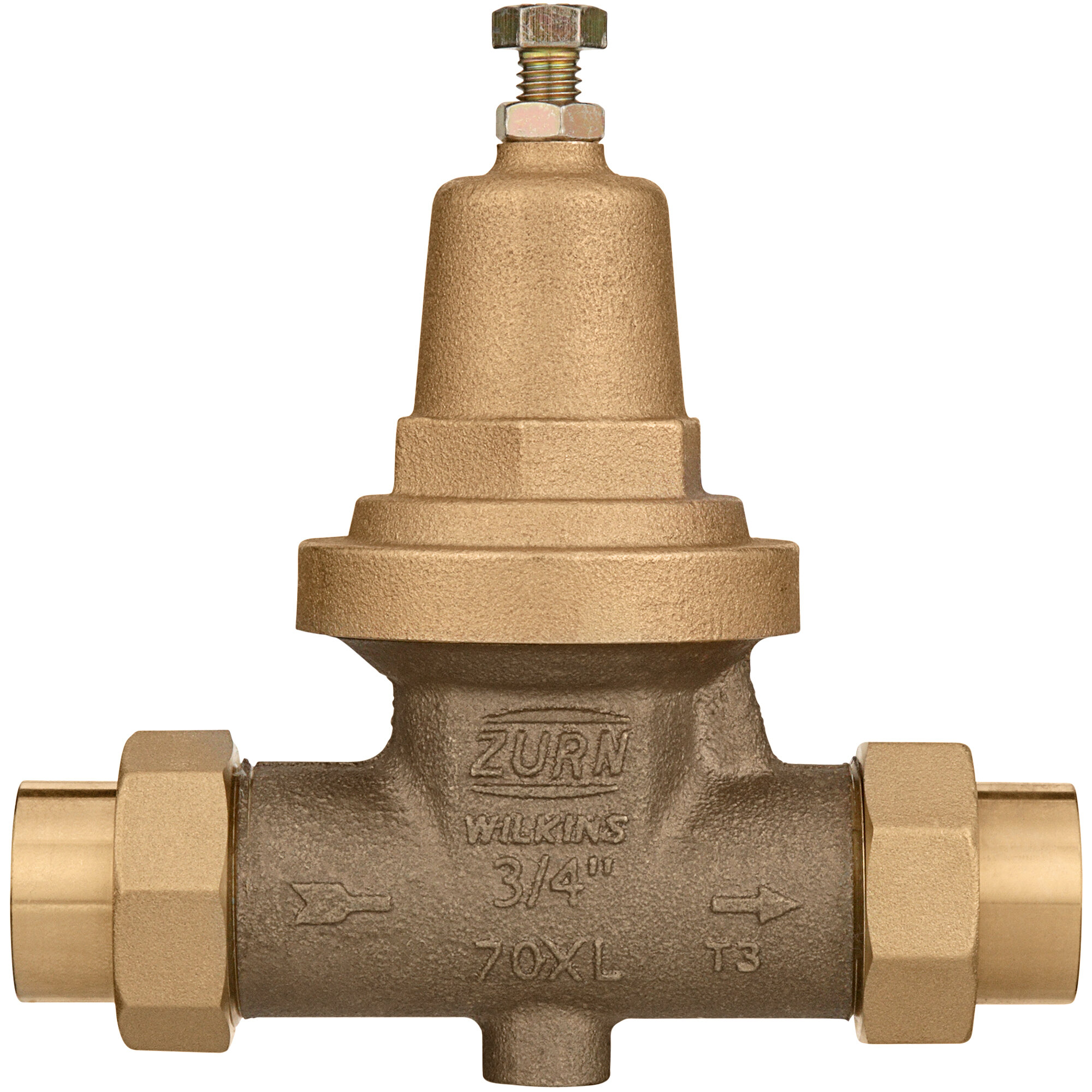 Zurn 34-70XLDU 3/4" Double Union Water Pressure Reducing Valve and Strainer