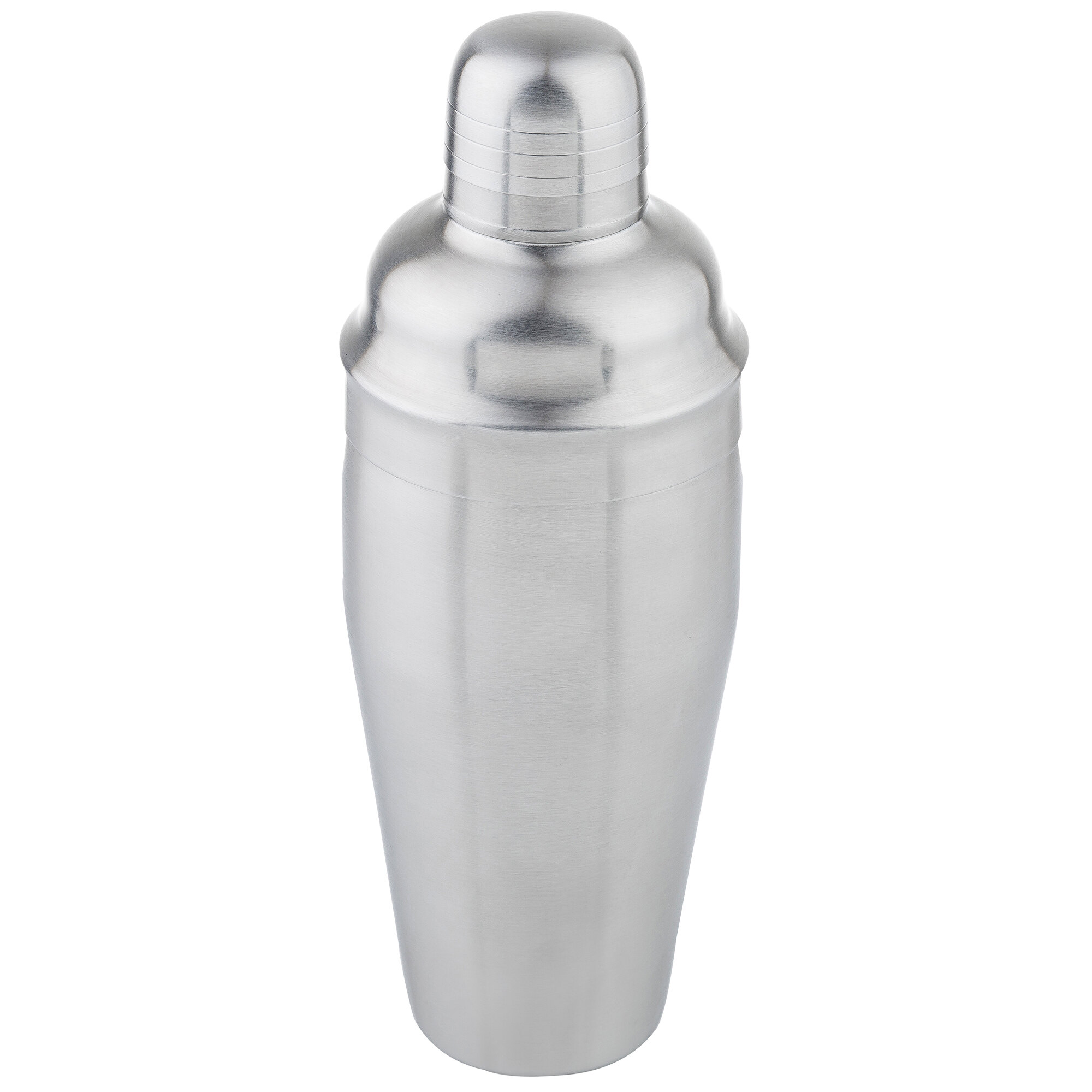 Tablecraft 10469 24 oz. Brushed Stainless Steel 3-Piece Cocktail Shaker