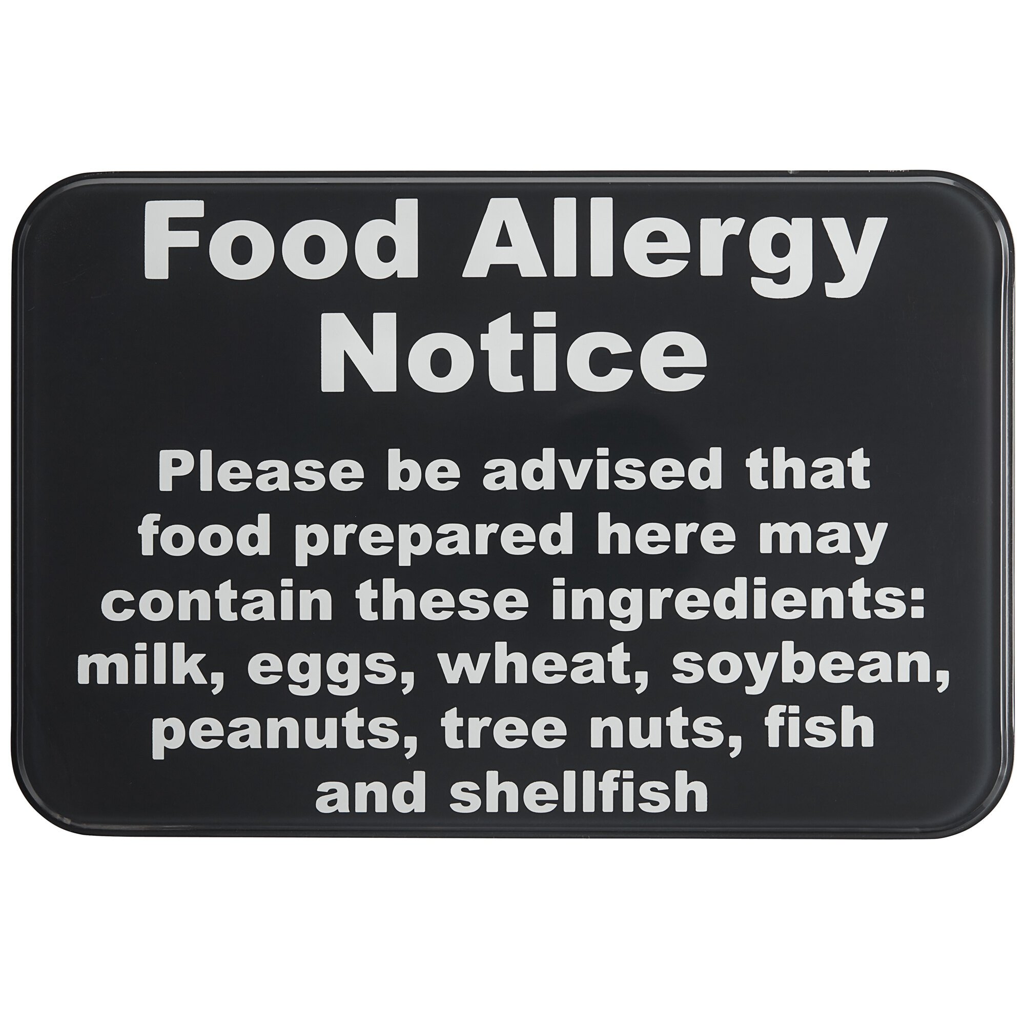 Tablecraft Food Allergy Sign (Plastic, 9" x 6")