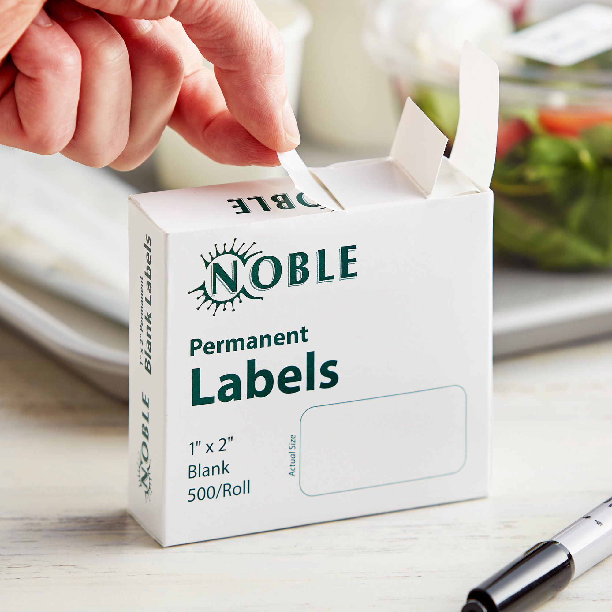Noble Products 1" x 2" Permanent Blank Label - 500/Roll