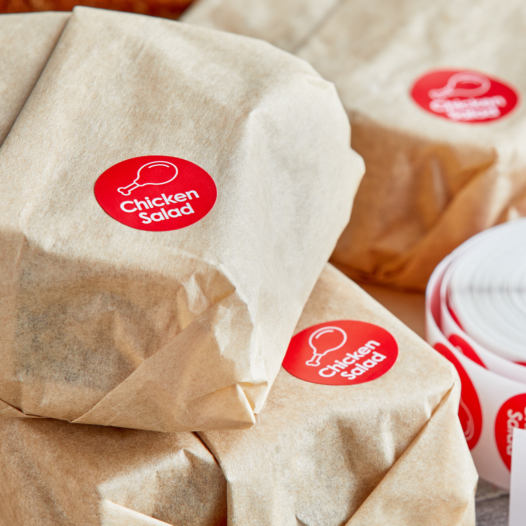 Point Plus Chicken Salad Permanent 1" Red Label - 1000/Roll