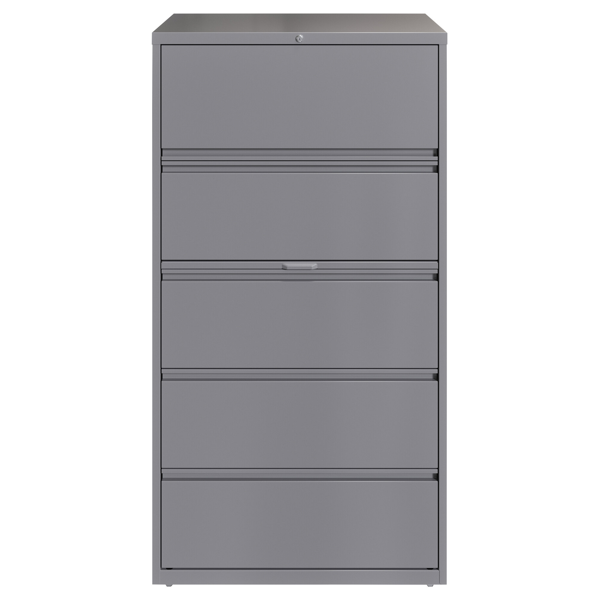 Hirsh Industries 23747 HL10000 Series Arctic Silver Five-Drawer Lateral ...