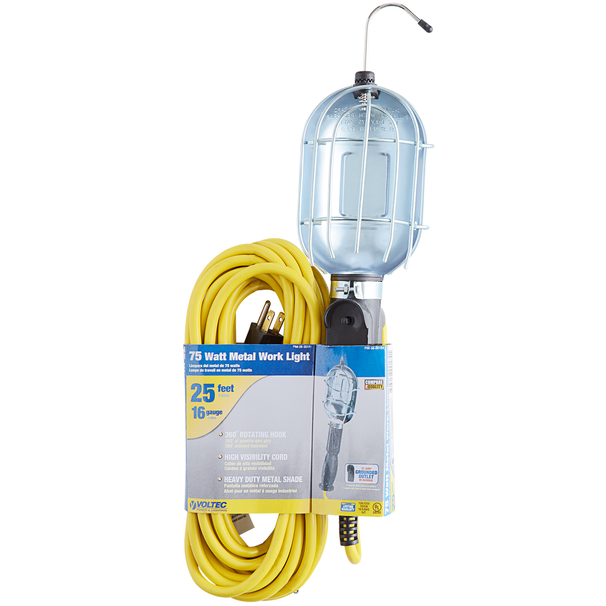 Voltec 08-00184 Incandescent Trouble Light with Metal Shade and Hanging ...