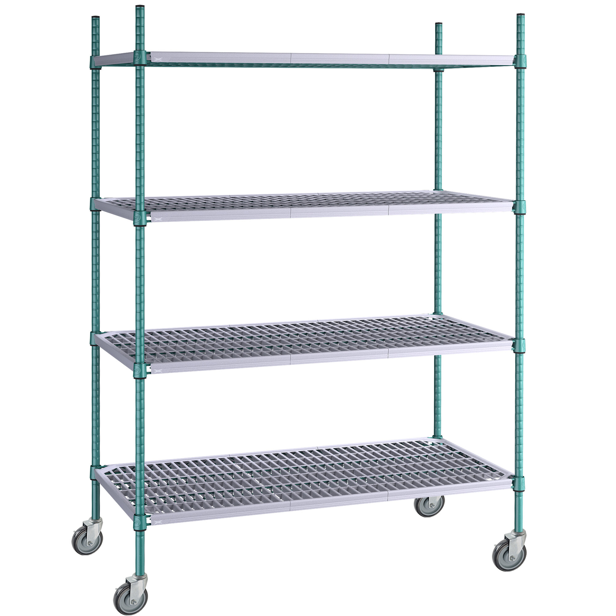 Regency 24" x 48" Green Epoxy Polymer Drop Mat 4-Shelf Kit with 64 ...